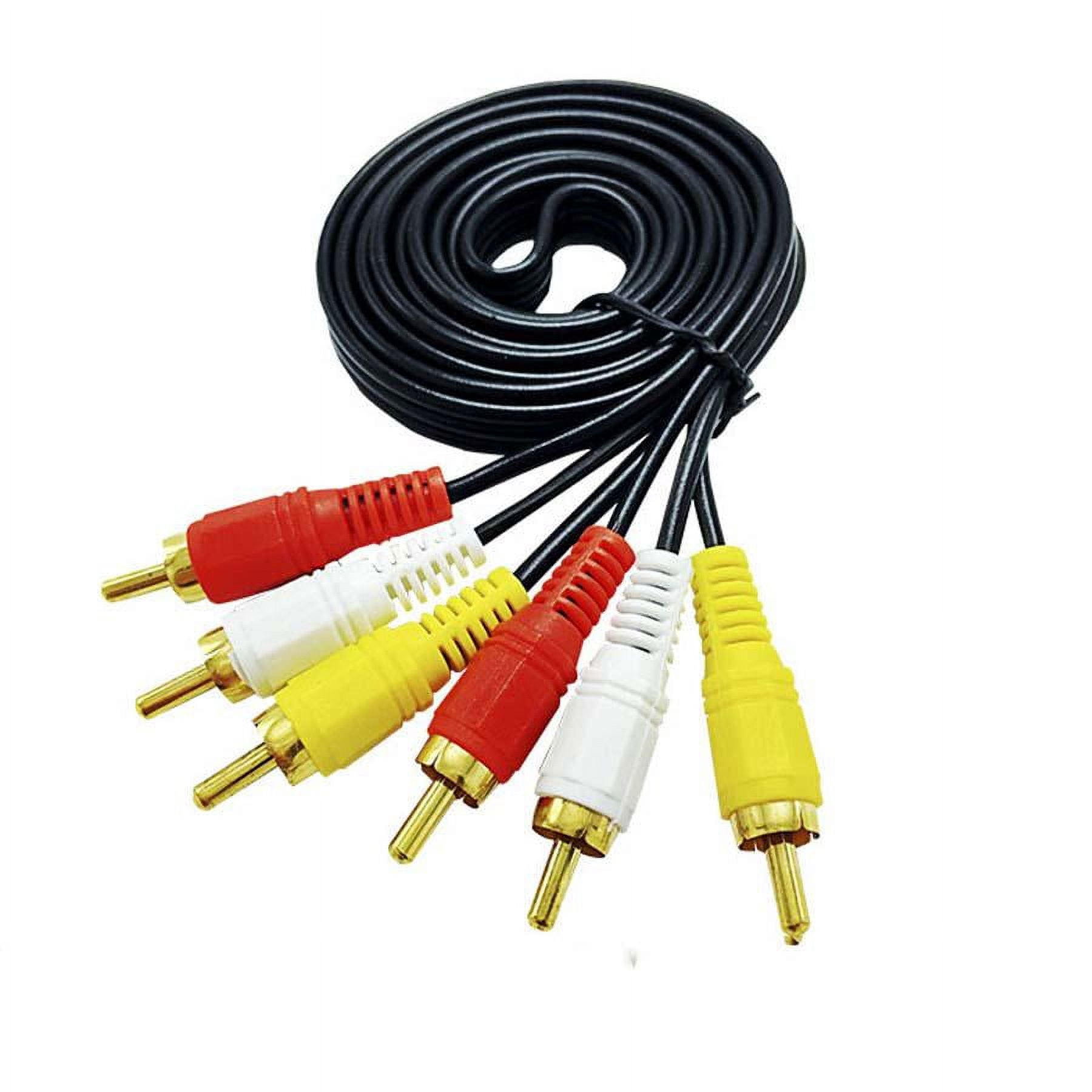 Gold Plated RCA Connection Cable, 3RCA to 3RCA Audio Video AV Cord Wire ...