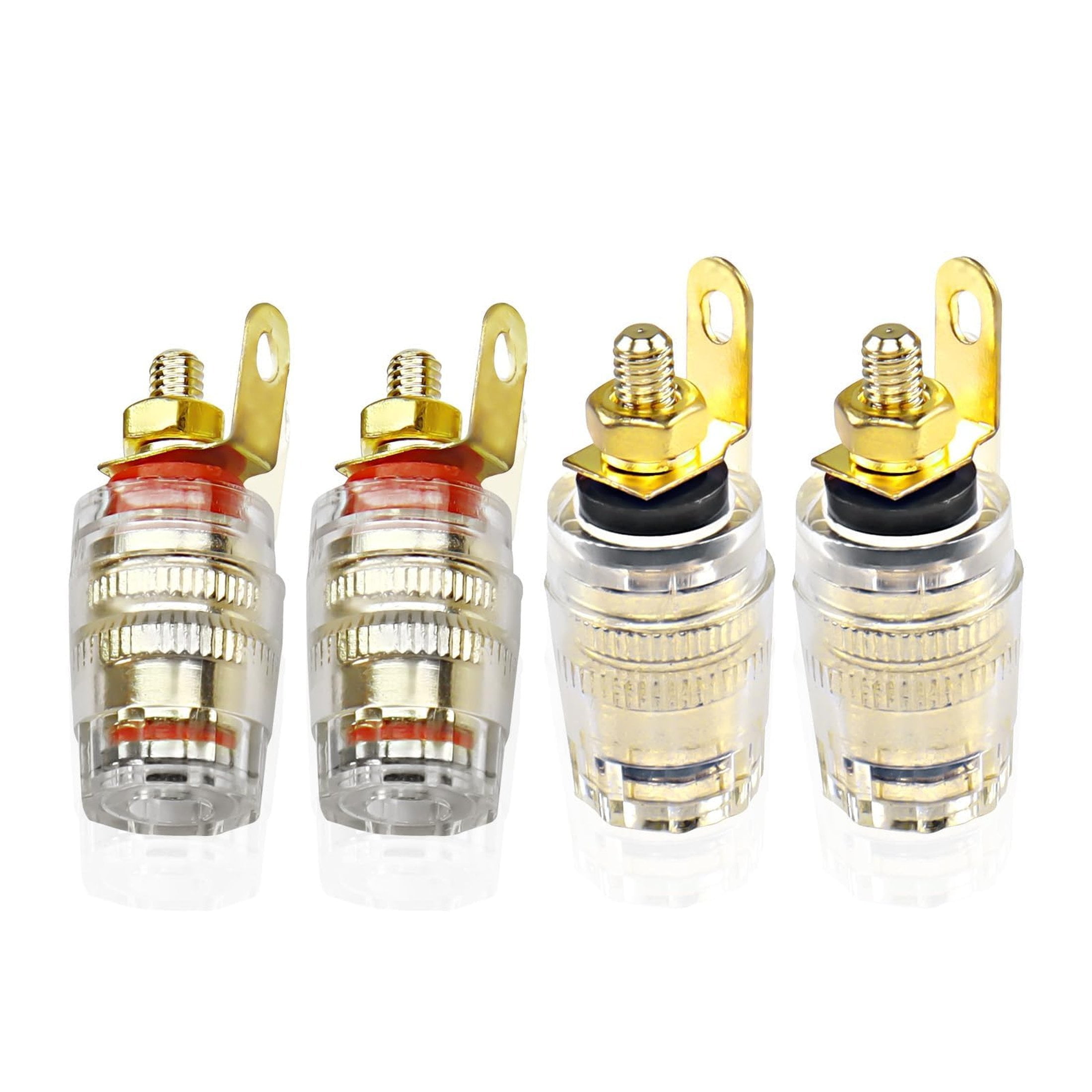 Gold-Plated 4PCS Speaker Terminal Connectors with Plastic Binding Posts ...