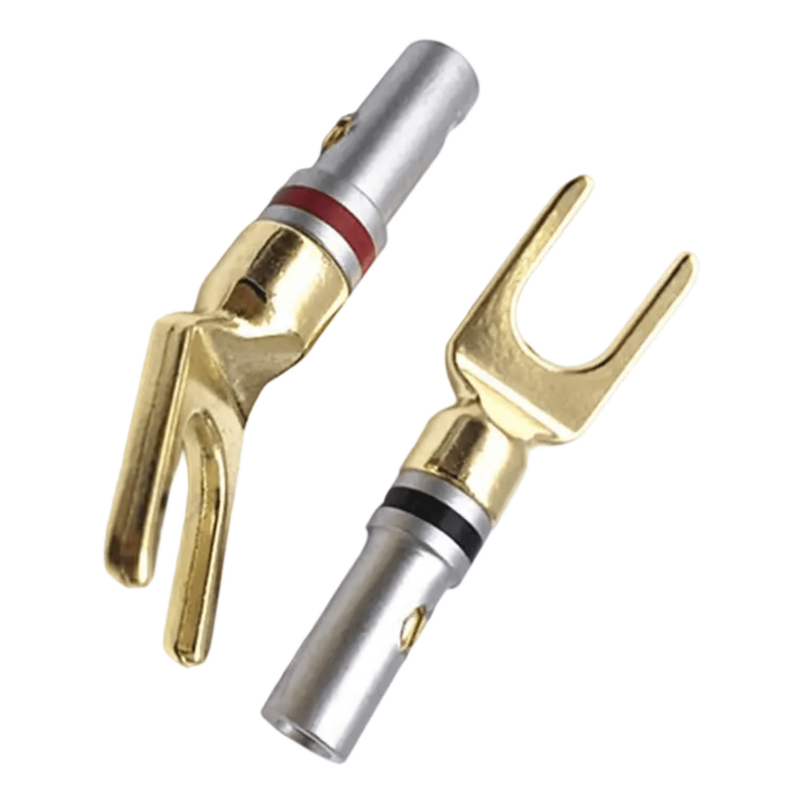 Gold Plated 4mm Banana Fork Shape Loudspeaker Wire Connector Solder ...