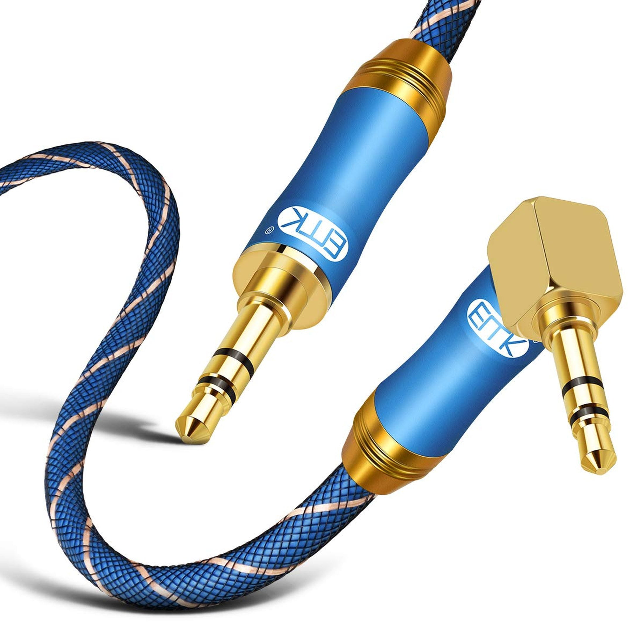 Gold-Plated 90 Degree Right Angle Audio Aux Cable for Superior Sound ...
