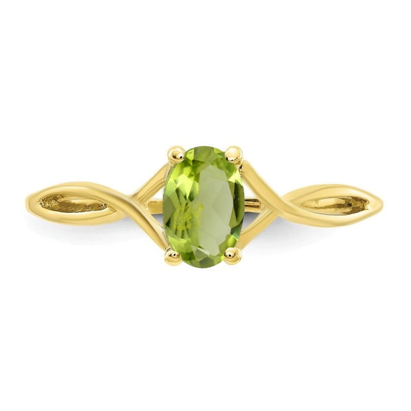 Gold Plated 925 Sterling Silver August Birthstone Natural Peridot ...