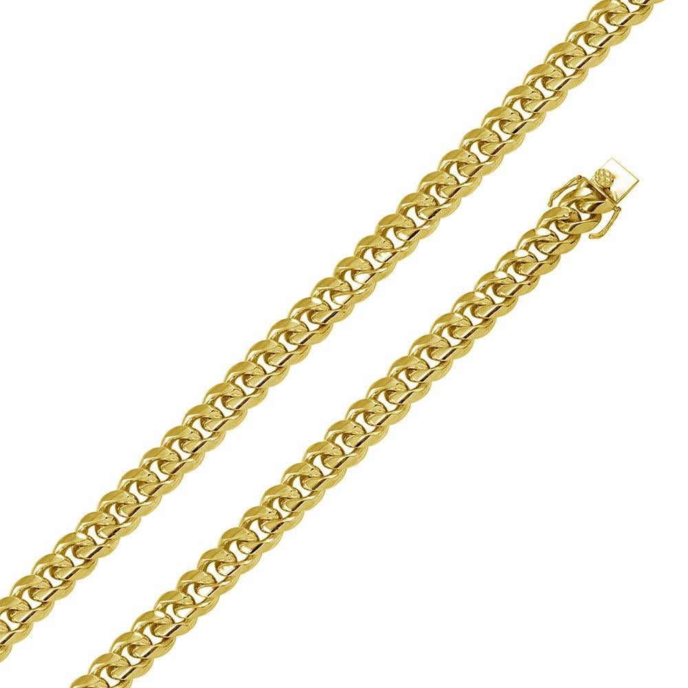 Gold Plated 925 Sterling Silver Miami Cuban 400 Chain Box Lock 12.8mm ...