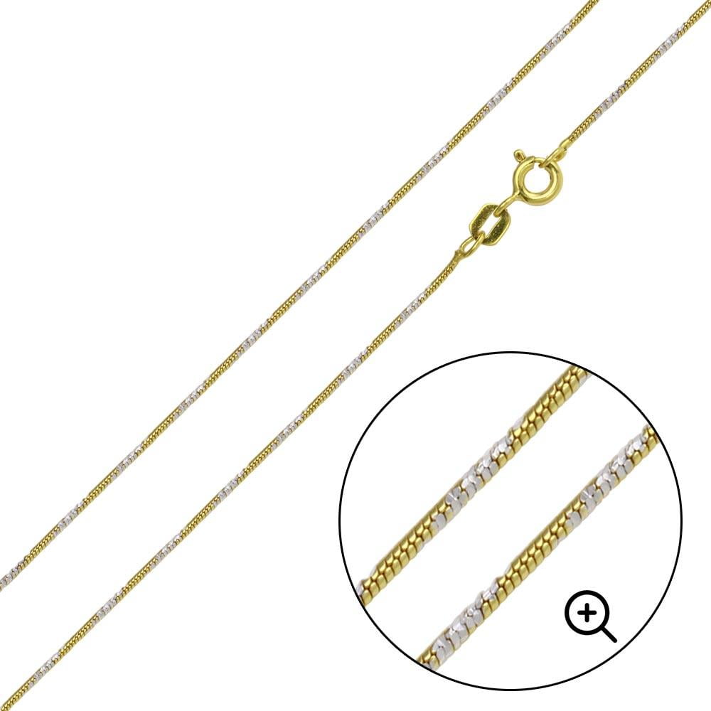 Gold Plated 925 Sterling Silver Snake Round DC Chain 1.2mm Made in ...