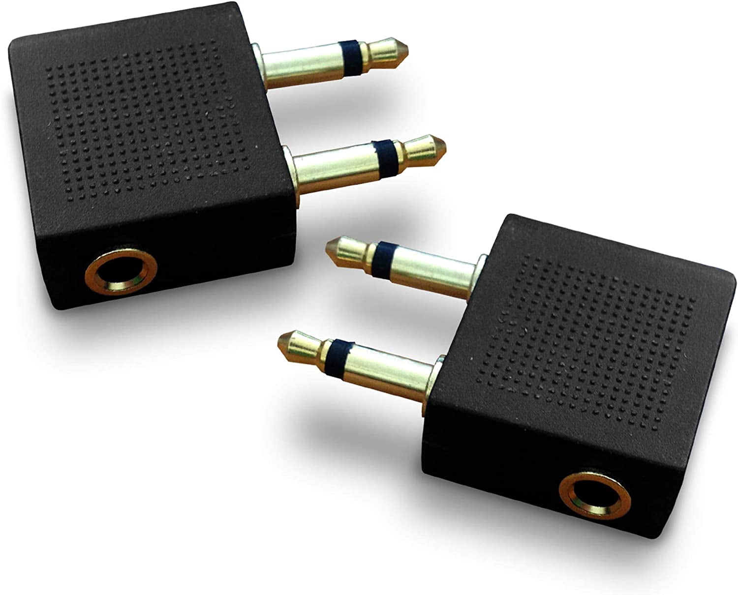 Gold Plated Airplane Flight Headphone Adapters (Pack of 2) | Allows you ...