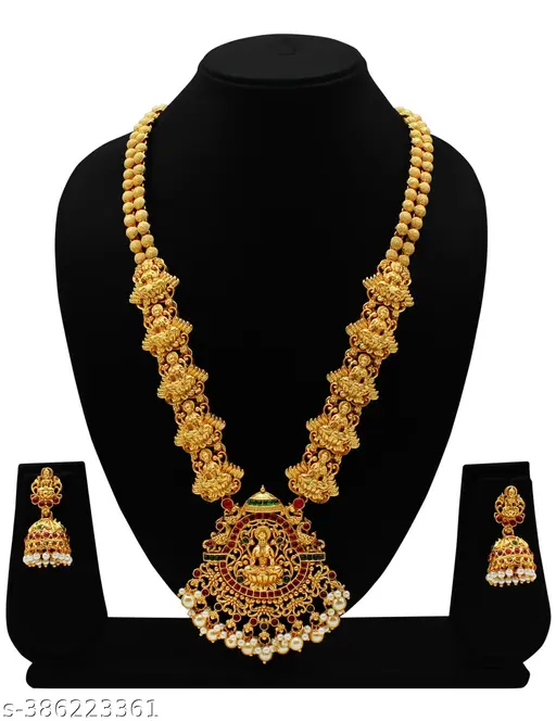 Gold Plated Antique South Indian Golden Temple Design Jewellery Set ...