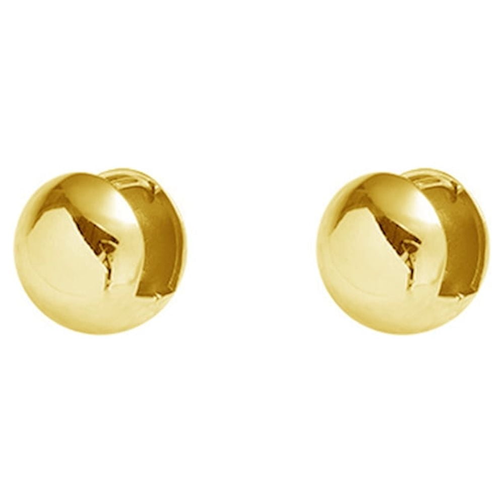 Gold Plated Ball Huggie Hoop Earrings for Women Round Balls Chunky ...
