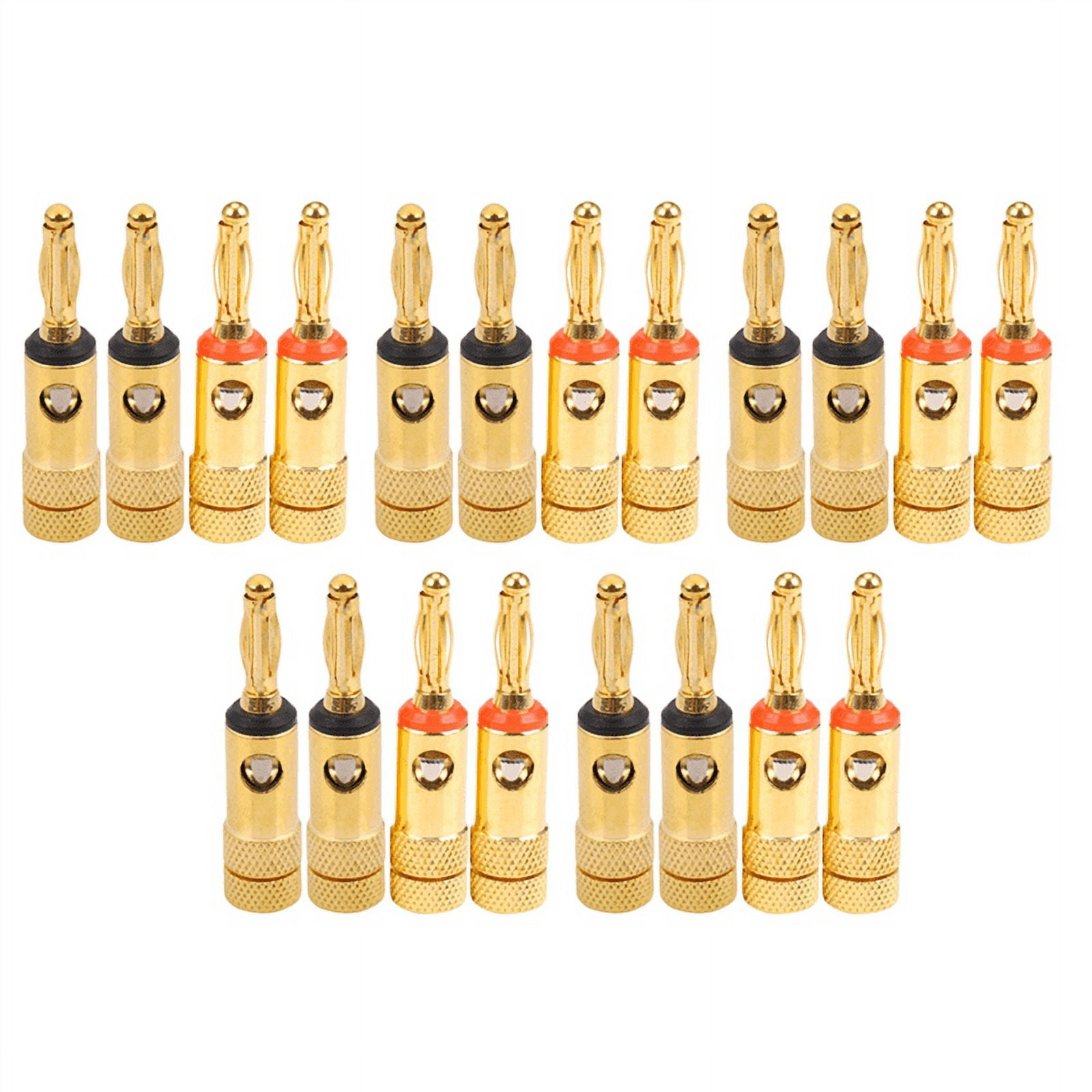 Gold Plated Banana Plugs 10 Red 10 Black 4mm 20 Pcs LL68-4BP1 - Walmart ...