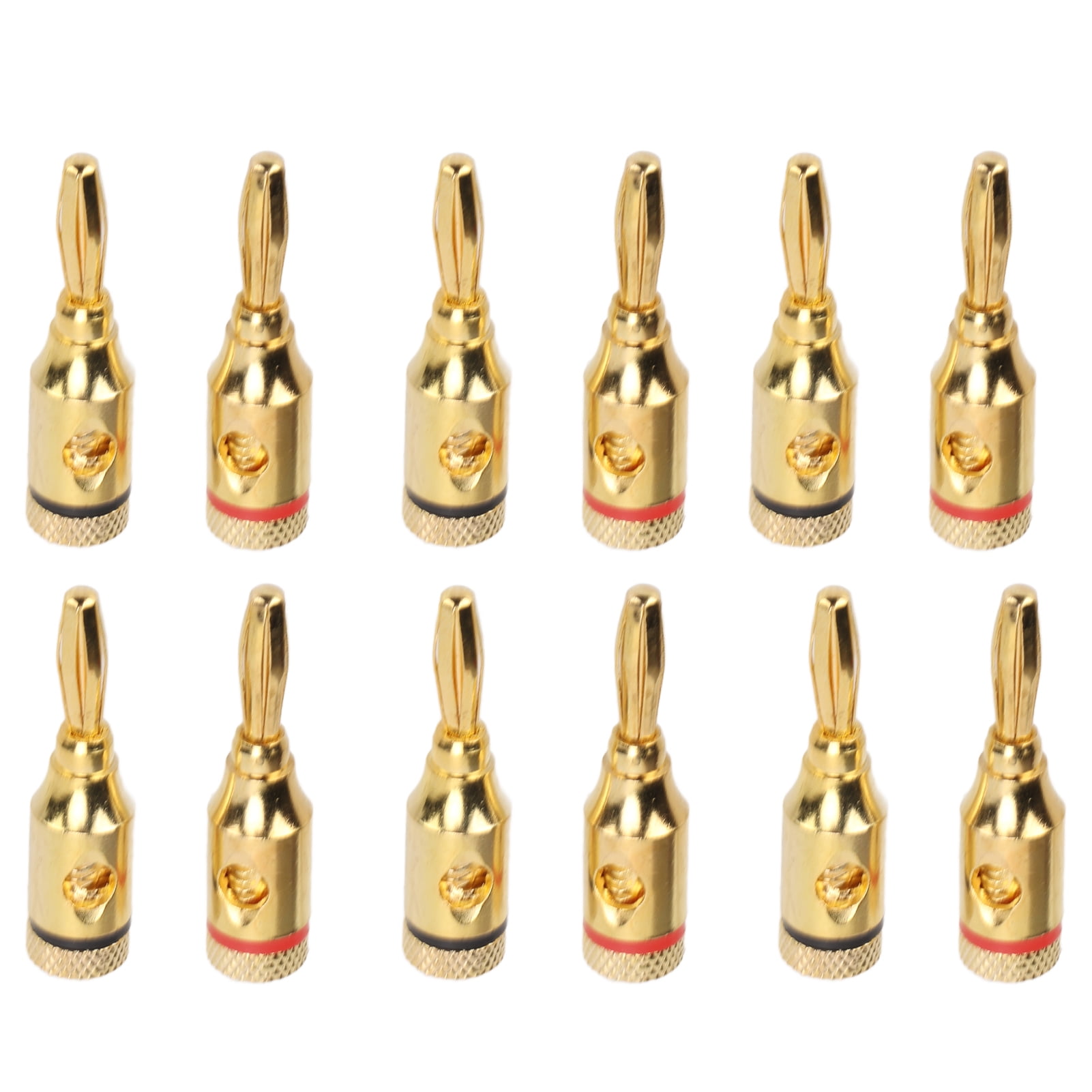 Gold Plated Banana Plugs, 12pcs Universal Speaker Connectors, Open ...
