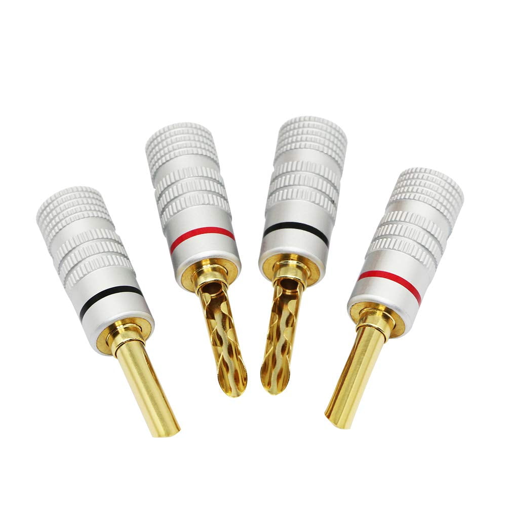 Gold Plated Banana Plugs Speaker for Speaker Wire, BFA Banana Plug ...