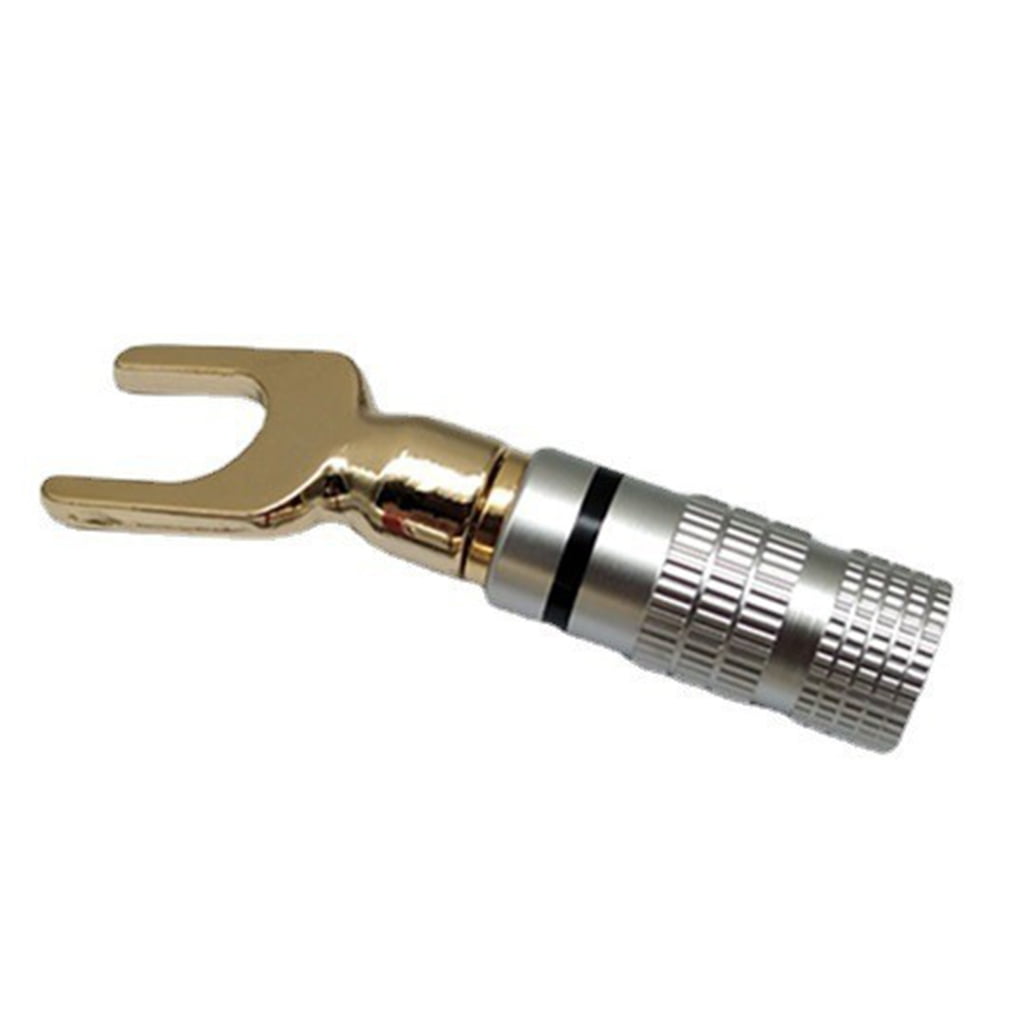 Gold Plated Banana Plugs Y Fork Speaker Connector Ensures best Signal ...