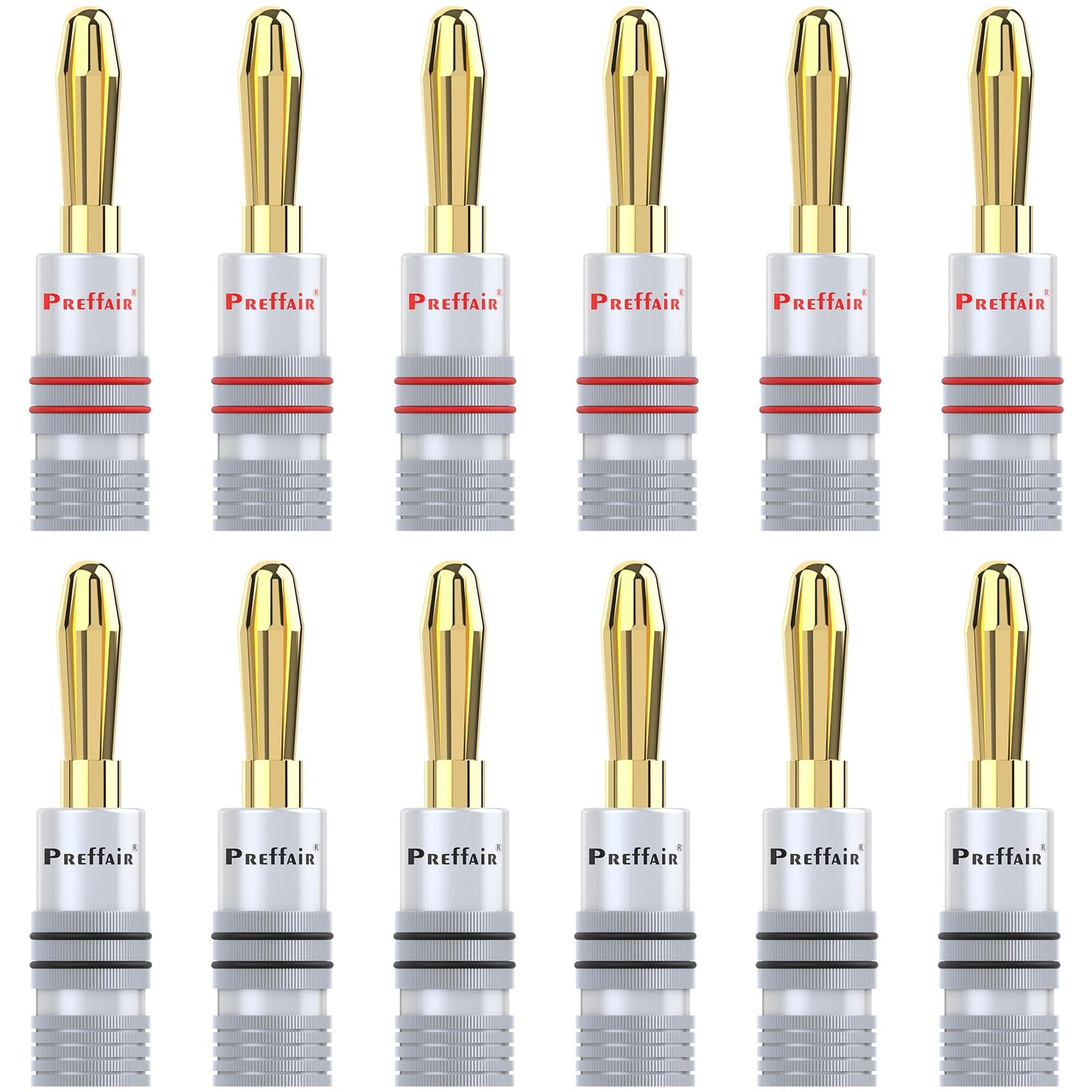 Gold Plated Bullet Type Speaker Plugs with Double Screw Locking ...