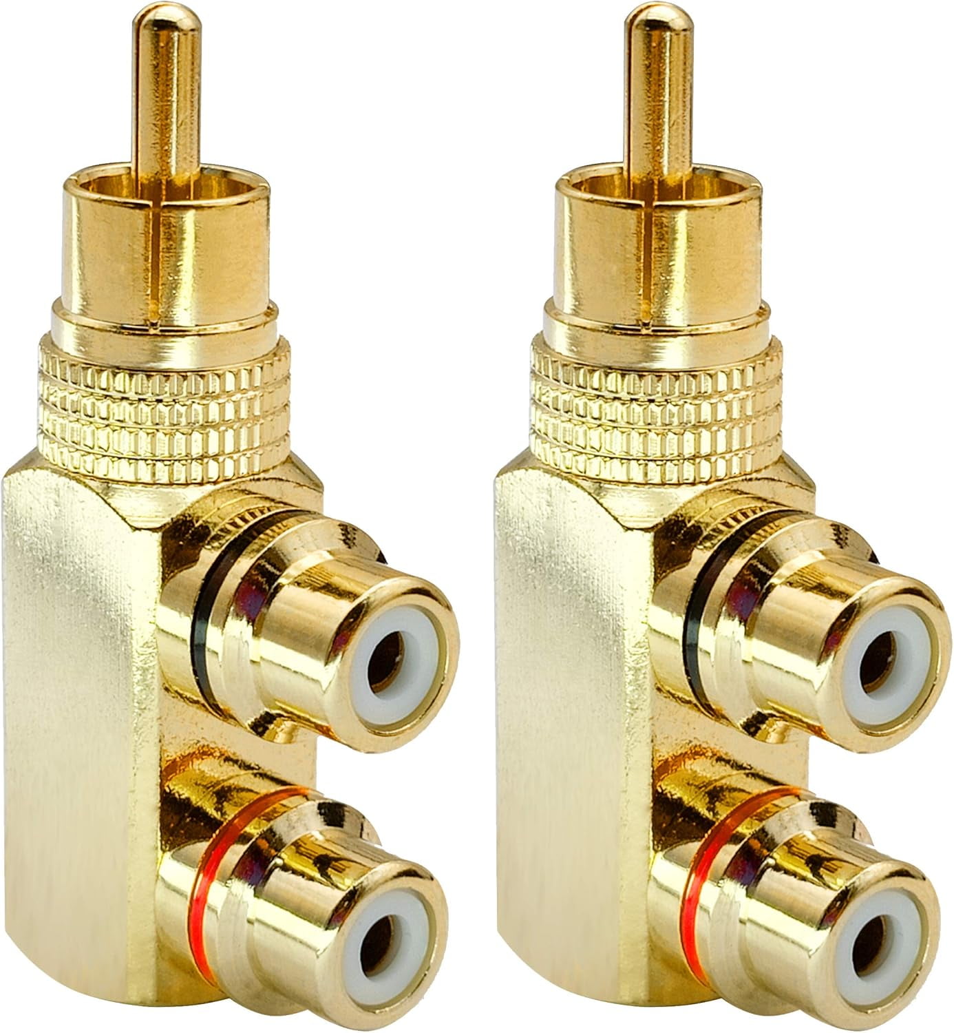 Gold Plated Connectors Rca Splitter, Right Angle Design For Multi ...