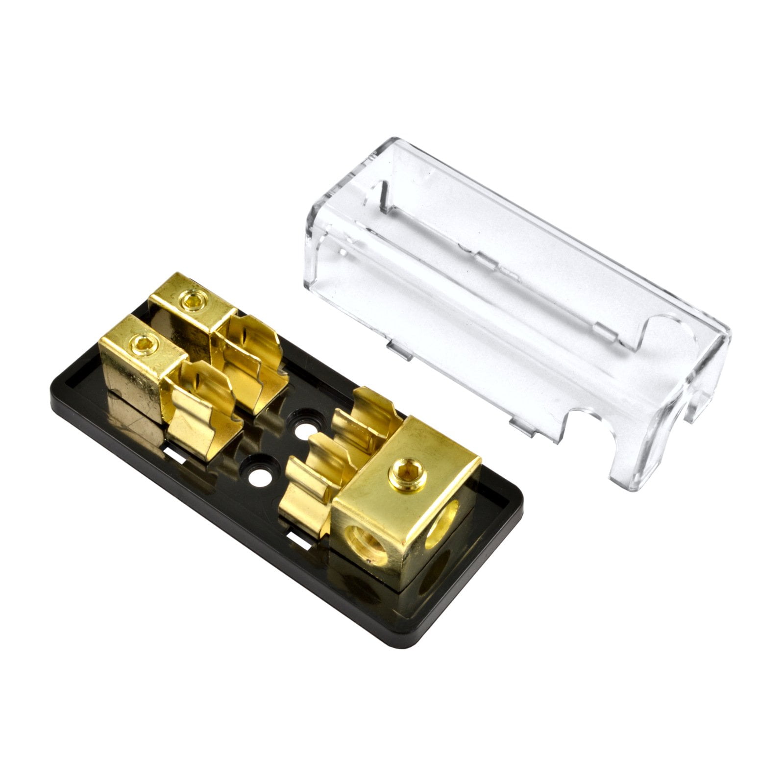 Gold Plated Dual AGU Fuse Holder Distribution Block 4/8 Gauge Power or ...