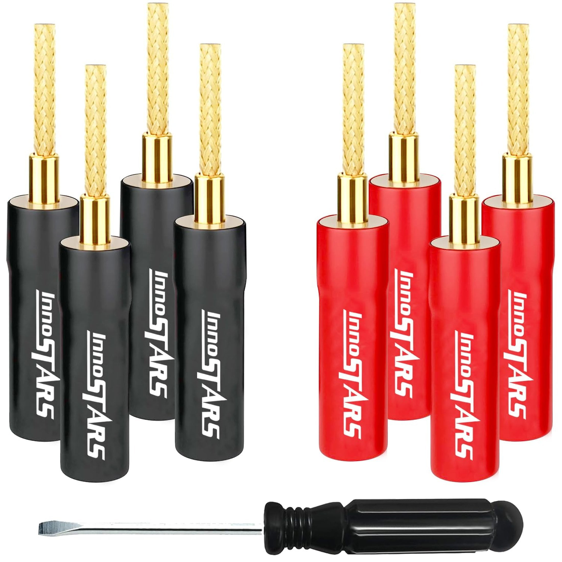 Gold Plated Flex Pin Speaker Connector Plugs for 12 to 20 AWG Wires ...