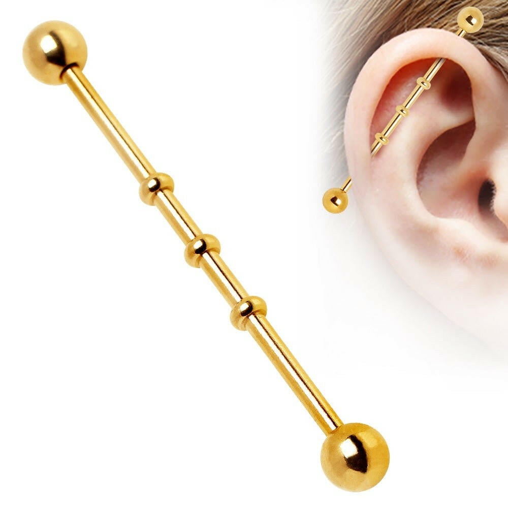 Gold Plated Industrial "Bamboo" Barbell - Walmart.com