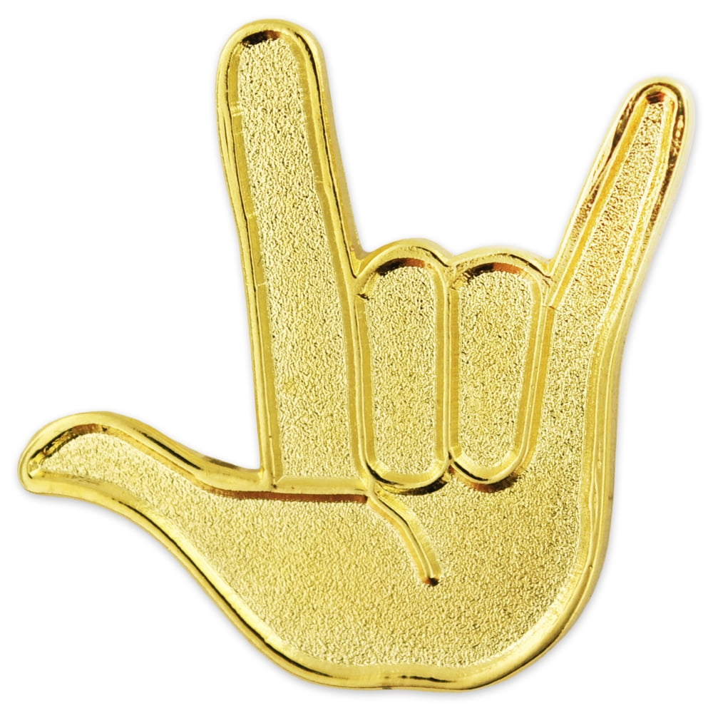 Gold Plated Love Hand Sign Language Lapel Pin - Walmart.com