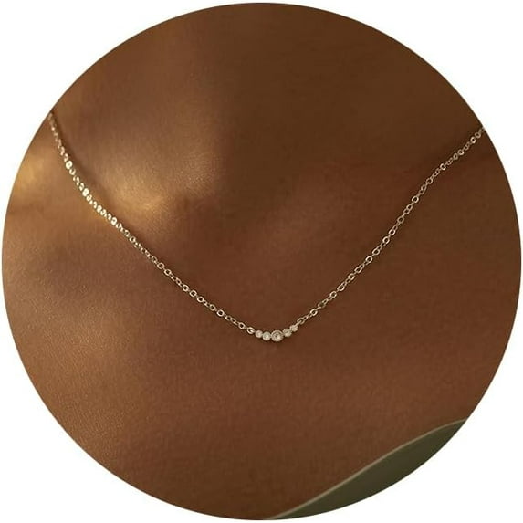 Gold Plated Necklace for Women Dainty Cubic Zirconia Necklace Pendant ...