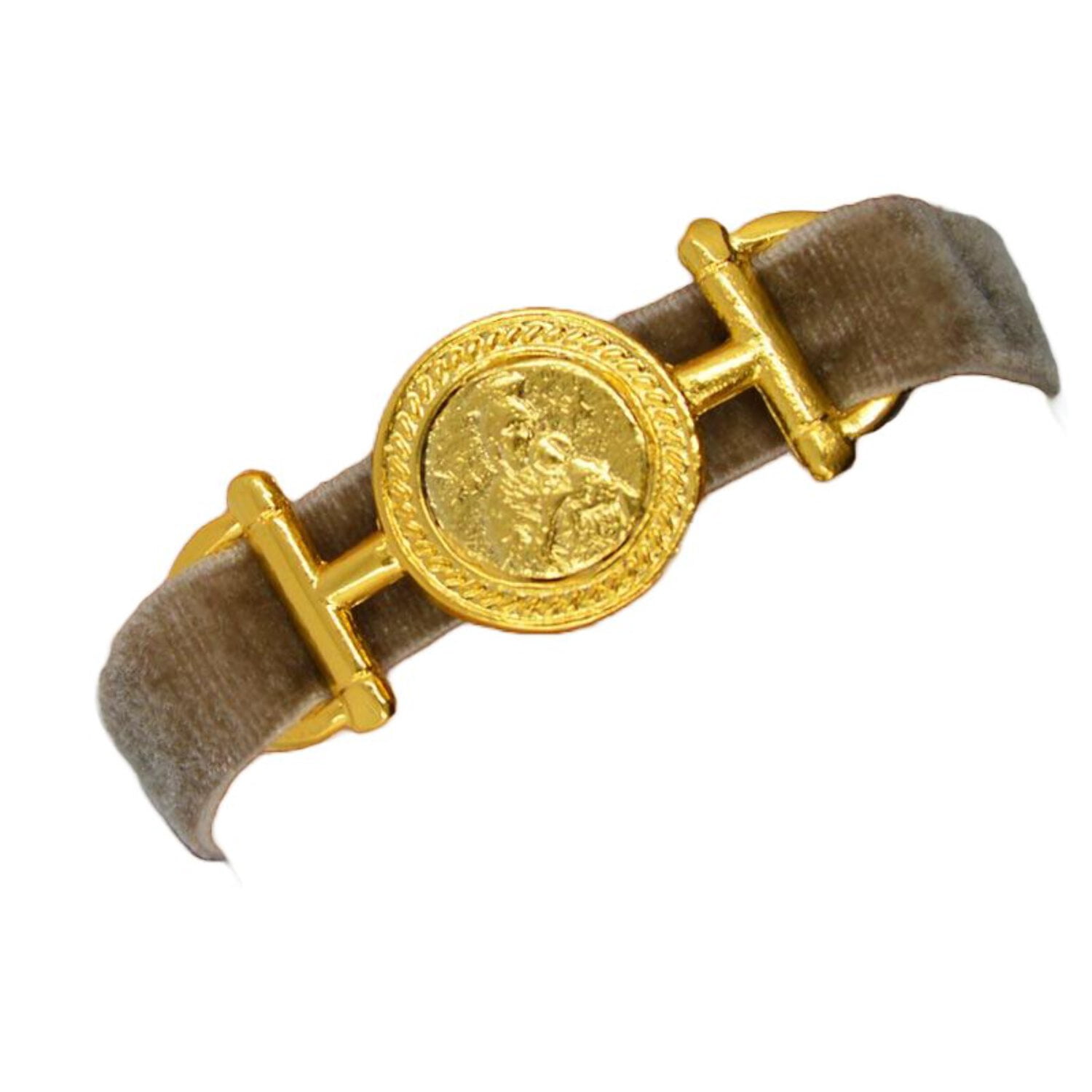 Gold-Plated Our Lady of Perpetual Help Velvet Bracelet 7.5-inch ...