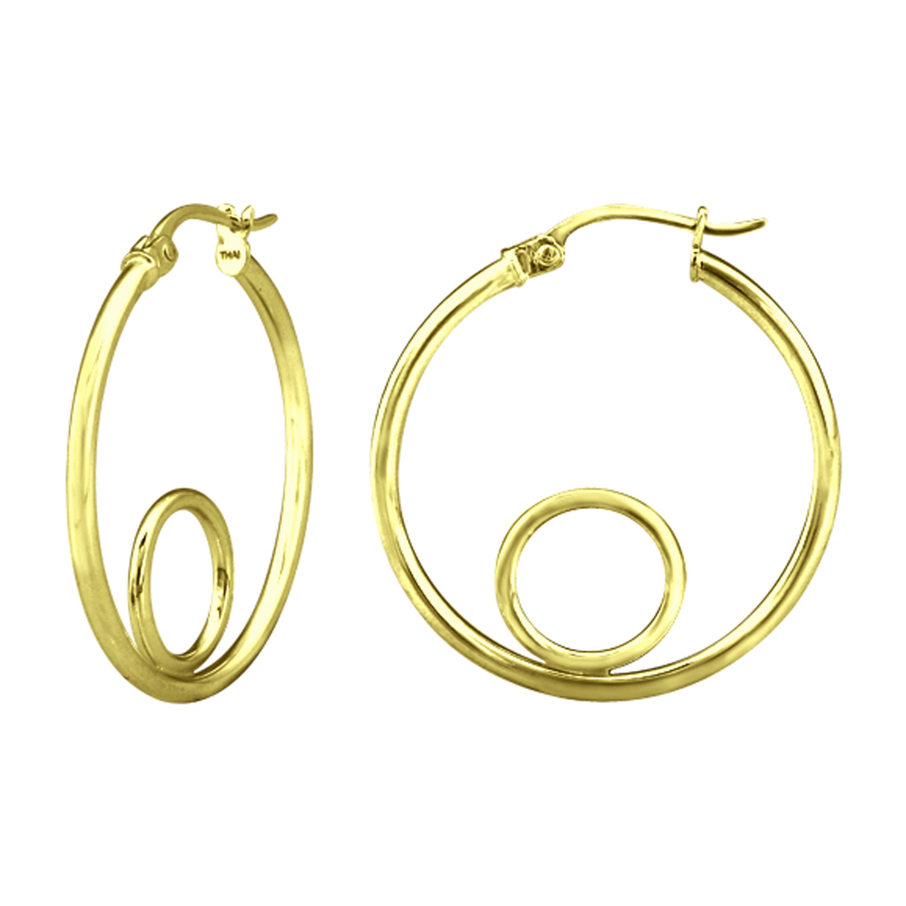 Gold Plated Over Sterling Silver Circle Hoop Earrings - Walmart.com