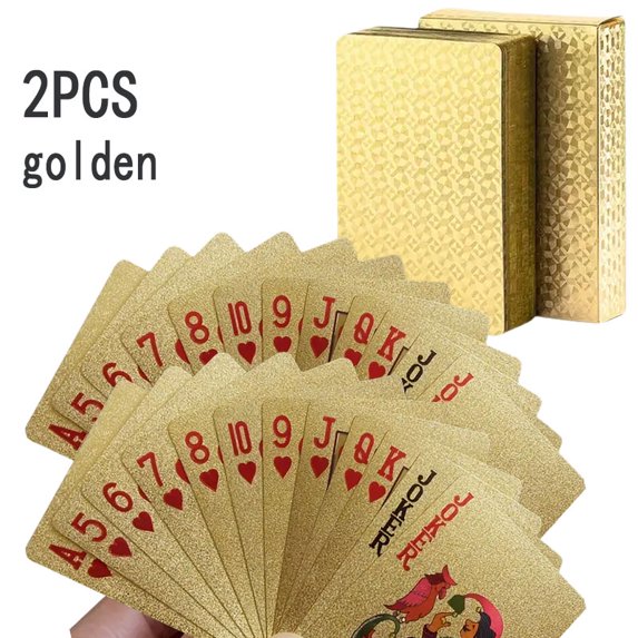 Gold Plated Playing Cards 2-Pack, Luxury Deluxe Poker Card Set, Premium ...