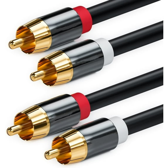 Gold-Plated RCA Audio Cable, 2 RCA Male to 2 RCA Male, OFC Copper, for ...