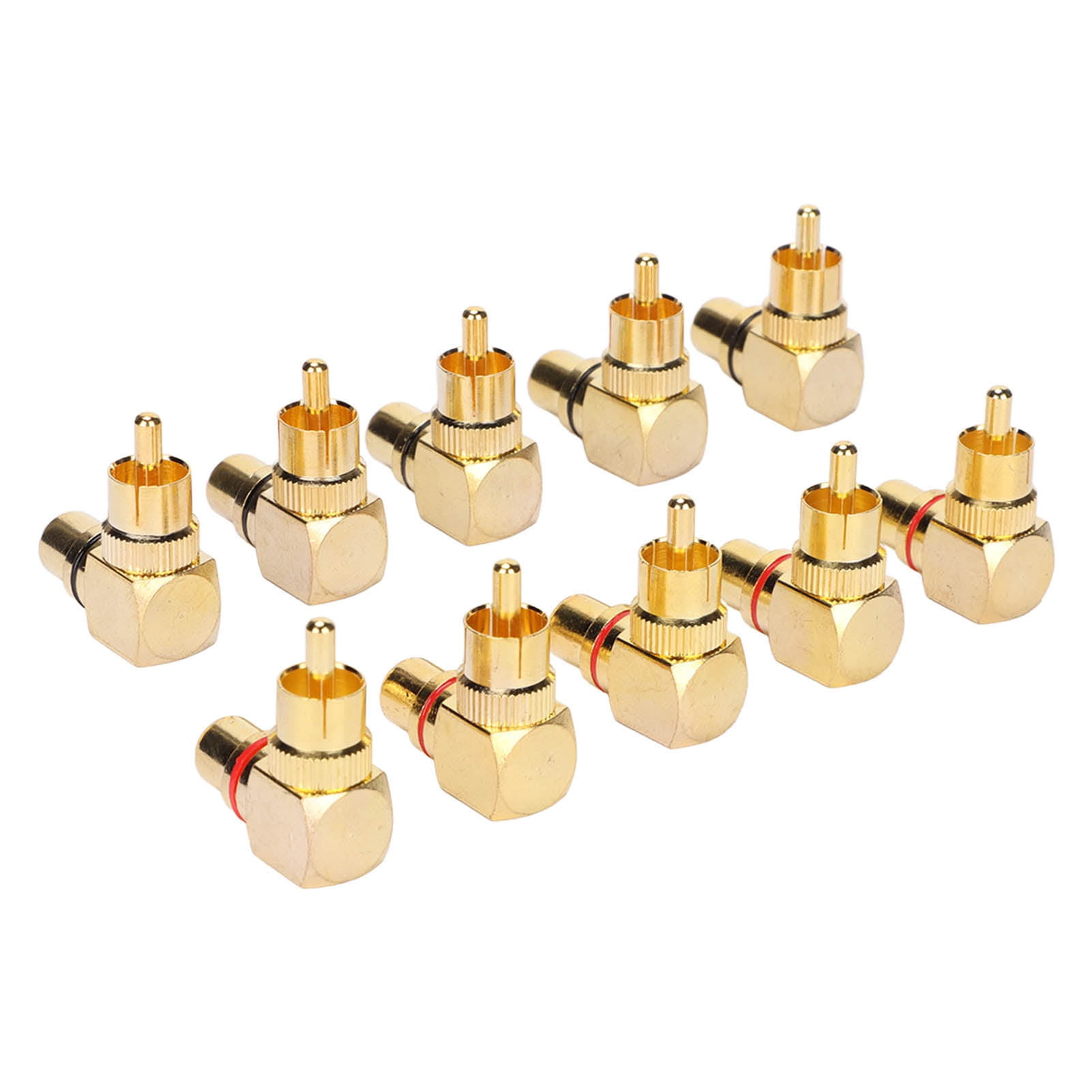 Gold Plated RCA Right Angle Adapters - Male to Female, 90 Degree ...