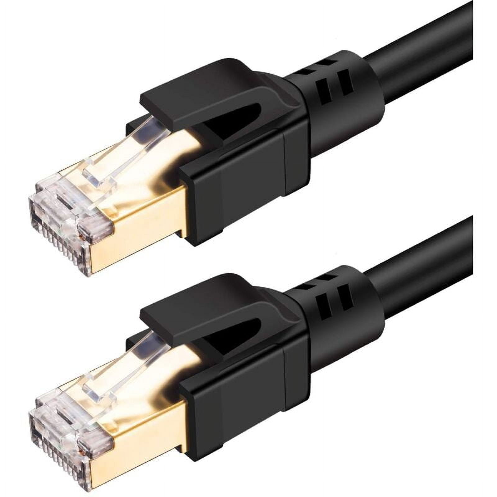 Gold-Plated RJ45 Connector Ethernet Cable, Cat 8 Network Wire with ...