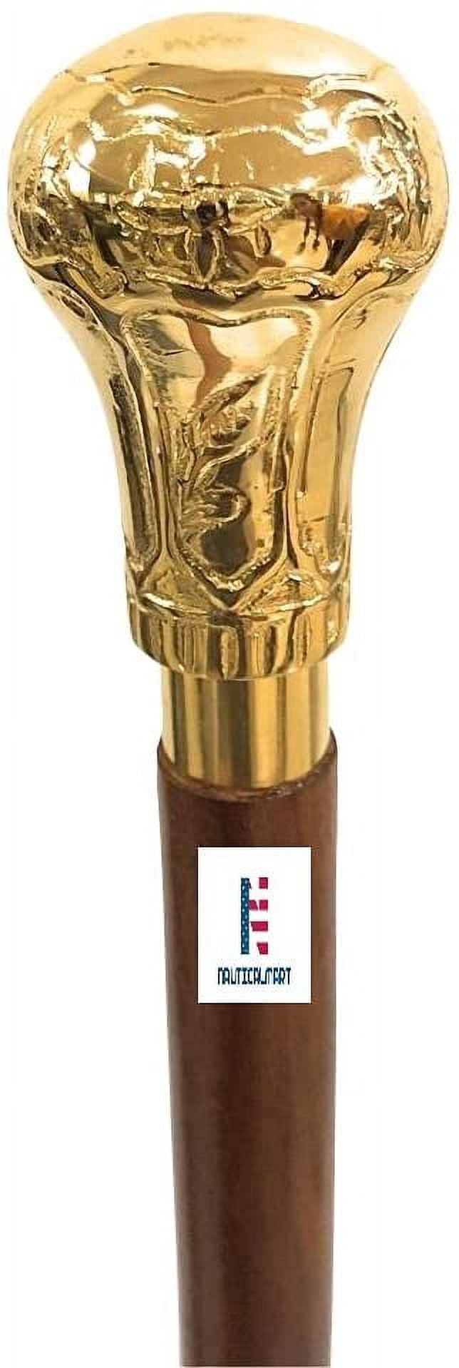 Wooden Bat Masterson Gold Plated Knob Handle Walking Cane Replica ...