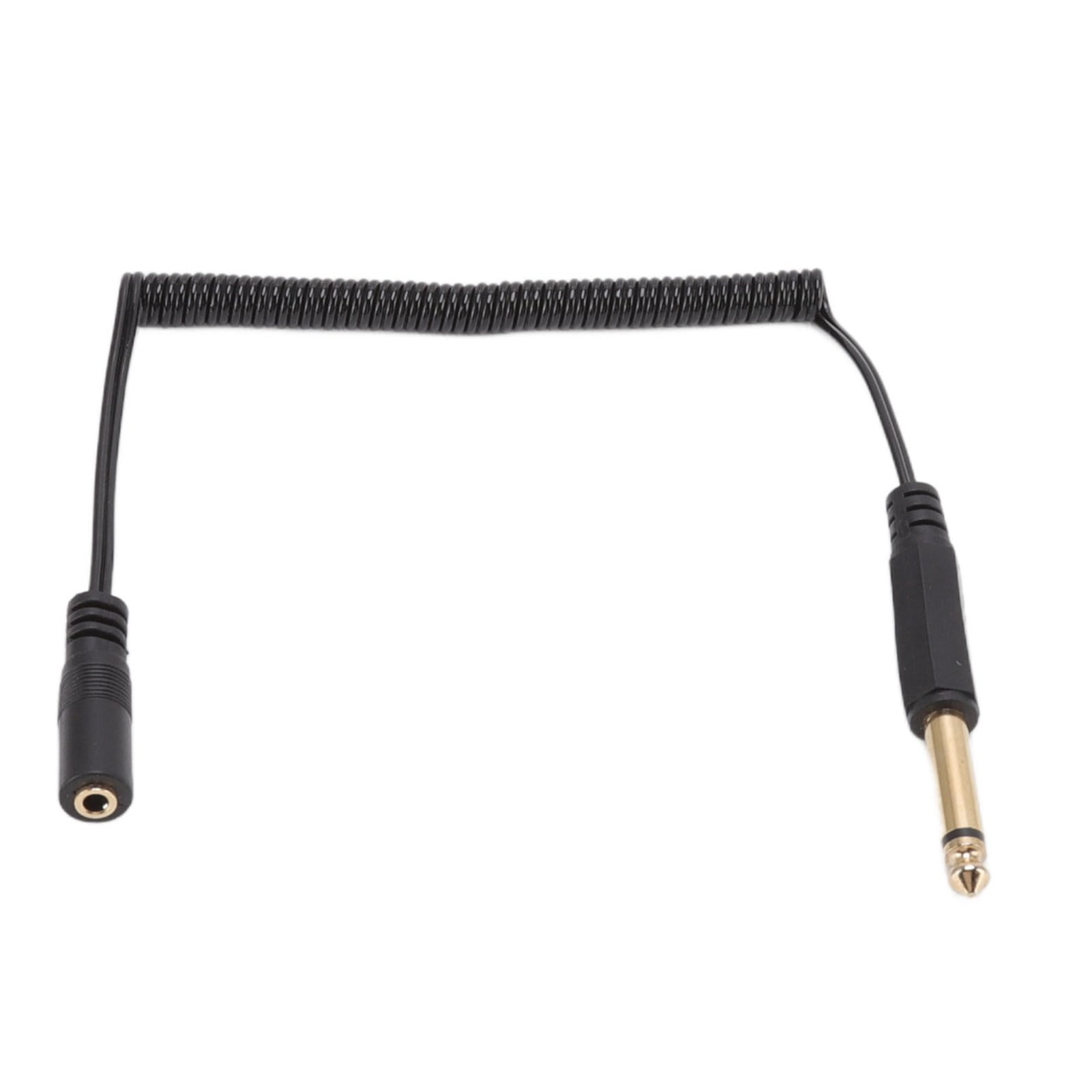 Gold Plated Retractable Sound Adapter Cable, 6.35mm to 3.5mm Coiled ...