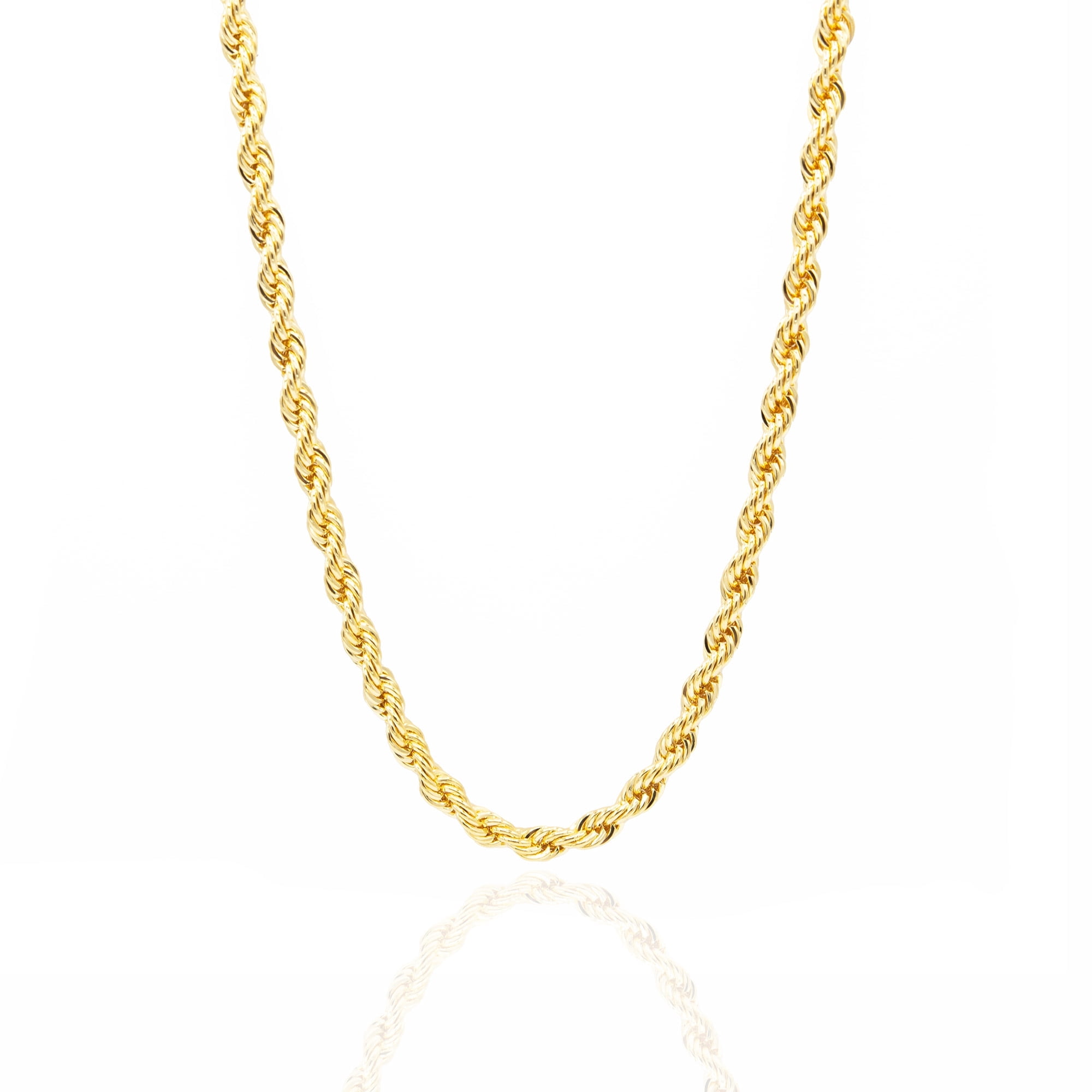 36 Inch Gold Tone Rope Chain Necklace - Classic Long Statement Chain ...