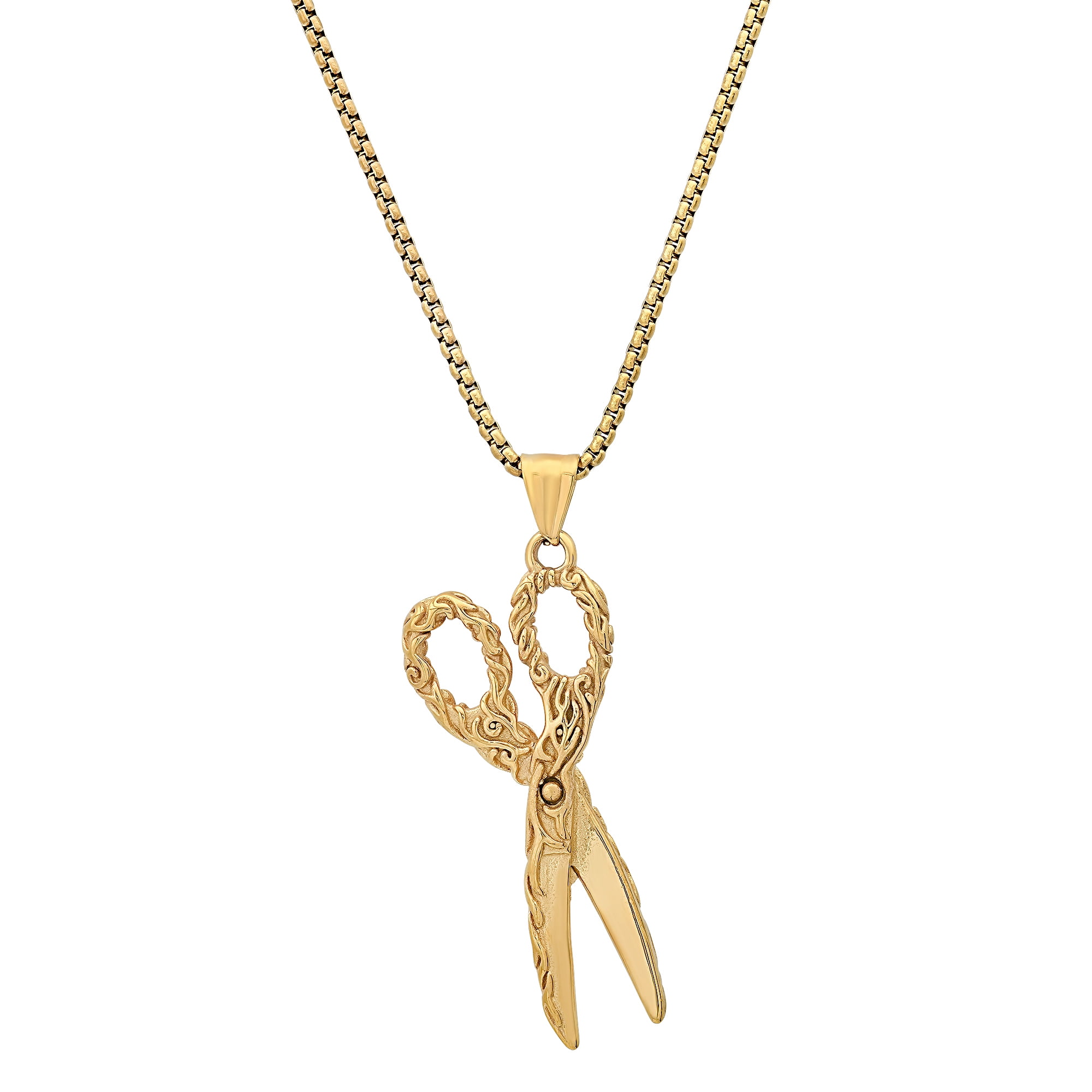 Gold Plated Rope Chain With Scissor Pendant - Walmart.com