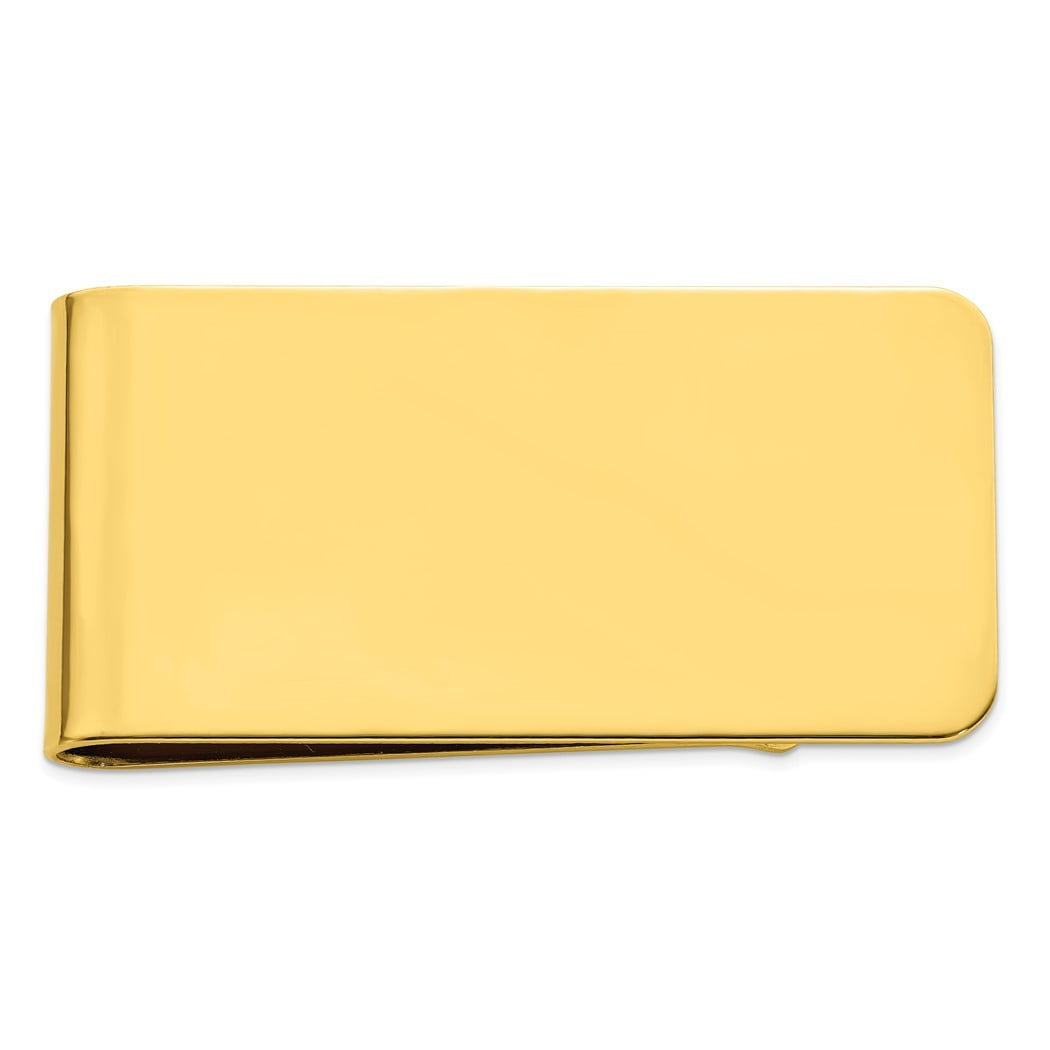 Gold Plated Solid Engravable (front only) Polished Rectangle Money Clip ...
