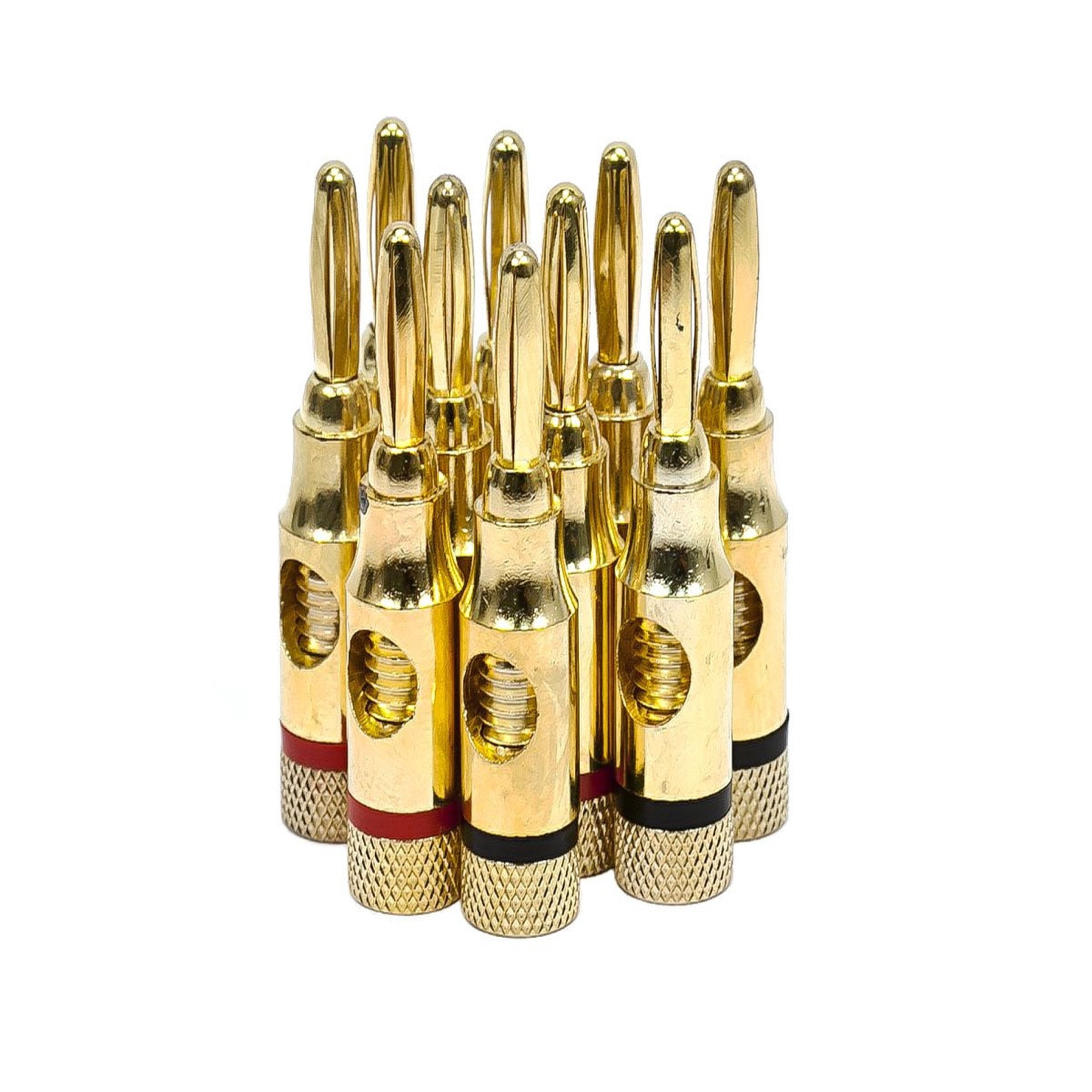 Gold Plated Speaker Banana Plugs for Home Theater and Audio Connections ...