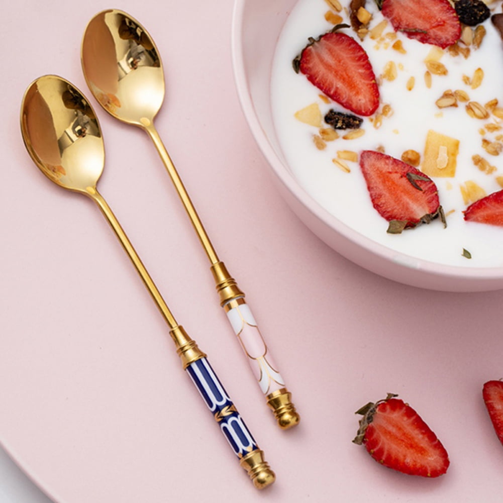 Gold Plated Stainless Steel Espresso Spoons, Groomer Mini Teaspoons Set ...