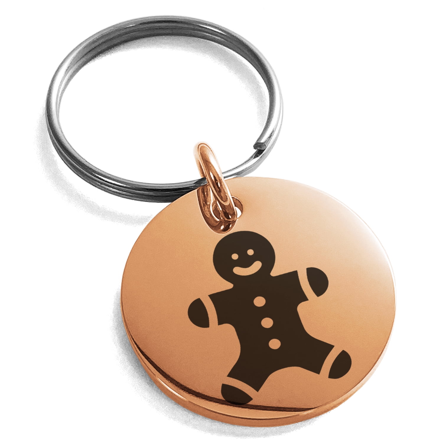 Gold Plated Stainless Steel Jolly Gingerbread Man Engraved Small ...