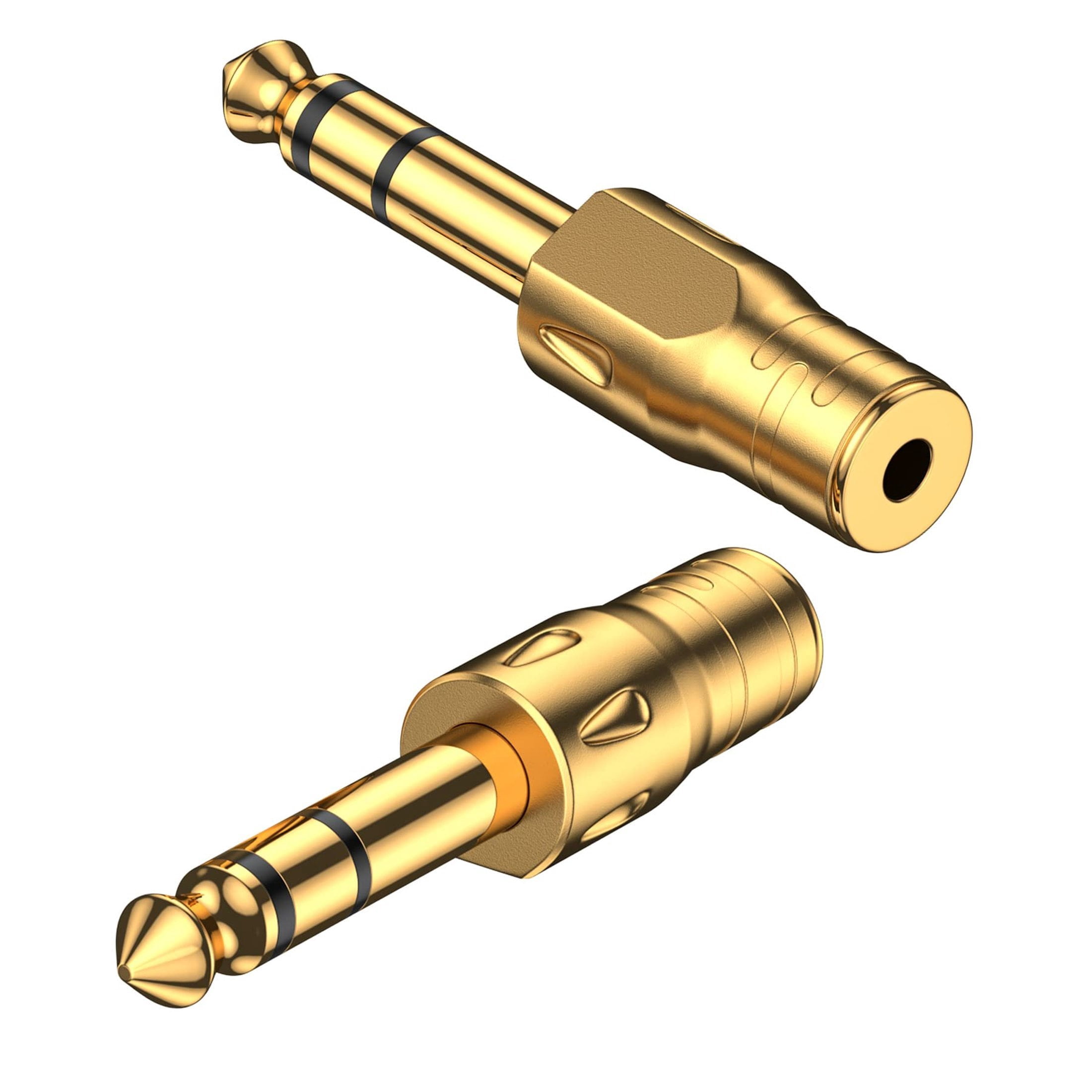 Gold Plated Stereo Headphone Adapter 1/4 Male to 1/8 Female 2-Pack ...