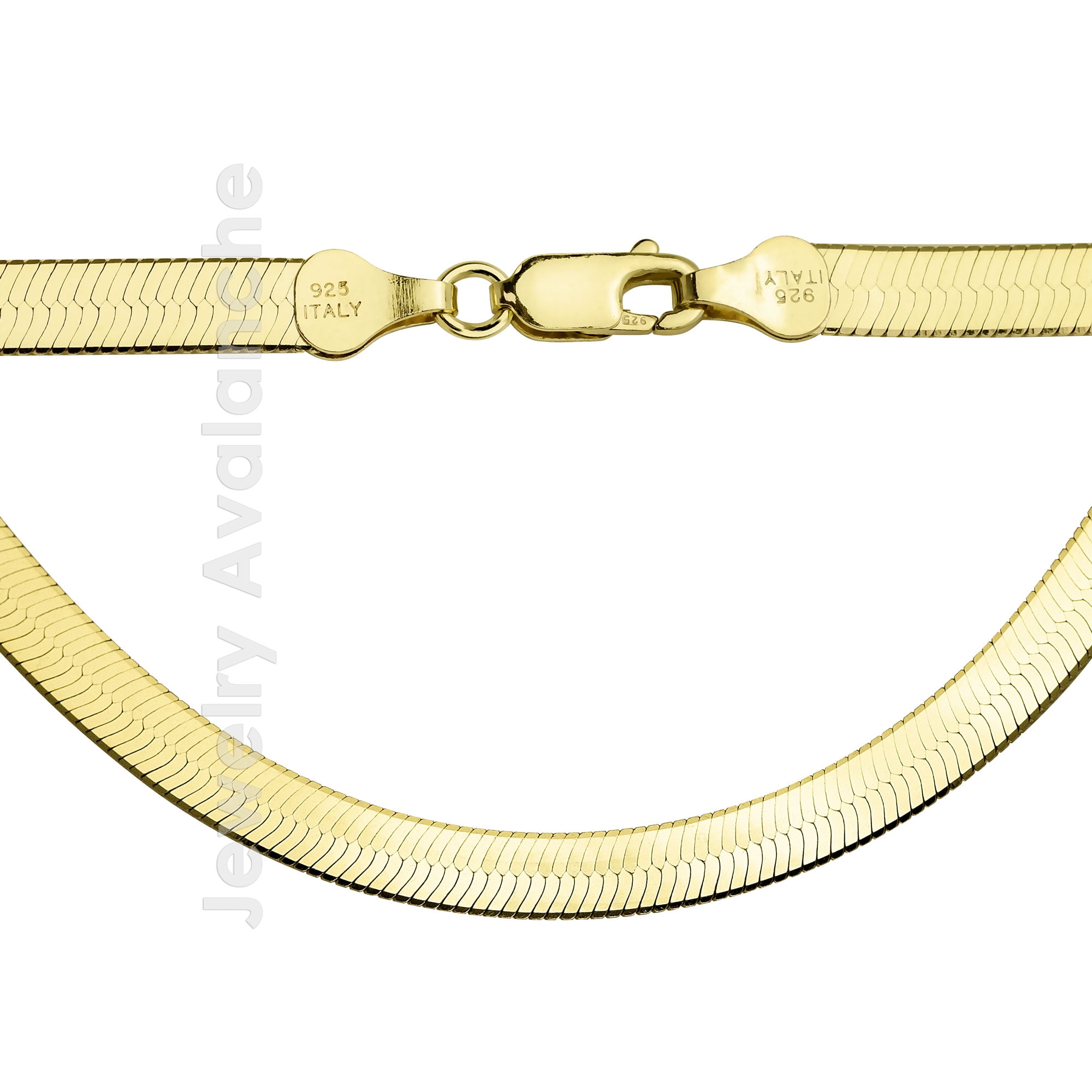 Gold Plated Sterling Silver Chain Herring Bone Link Chain 5.5mm - 16 ...