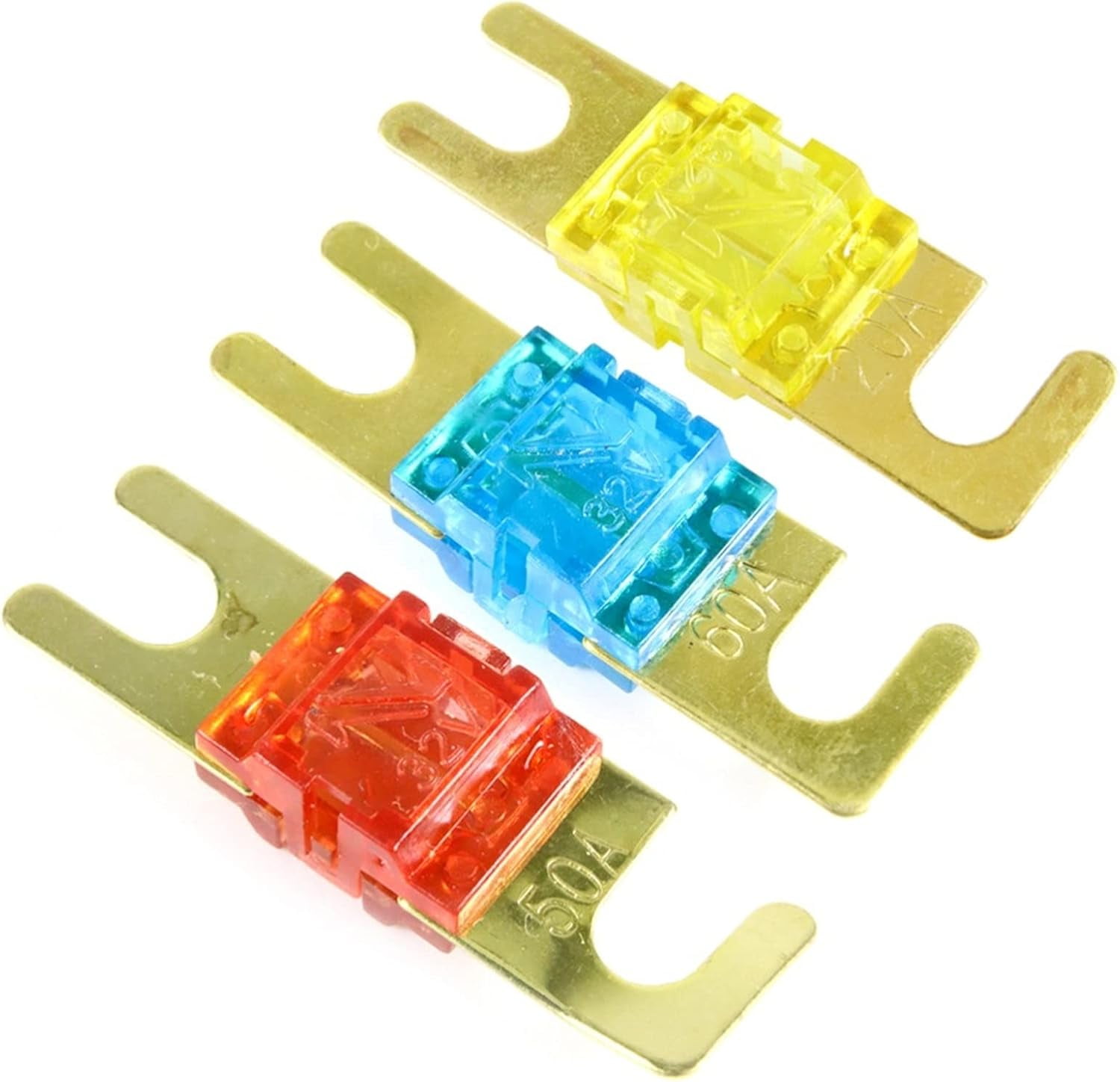 Gold Plated Stud Car Fuses Mini Car Stereo Audio AFS Fuse 20A 30A 40A ...