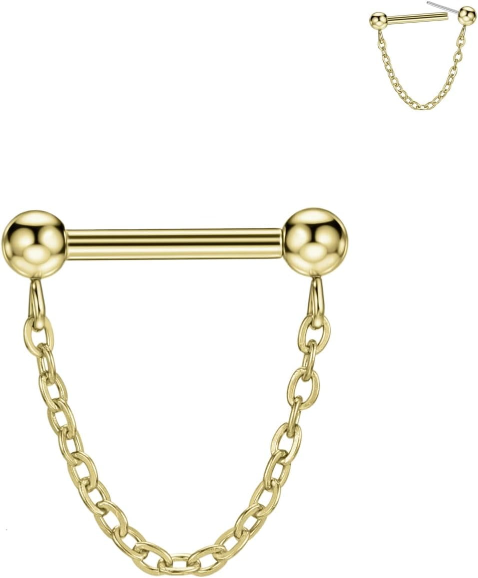 Gold Plated Surgical Steel Septum Jewelry 16g Threadless Septum Rings ...