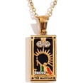 Gold Plated Tarot Card Necklace Vintage Necklace Good Luck Amulet Tarot ...
