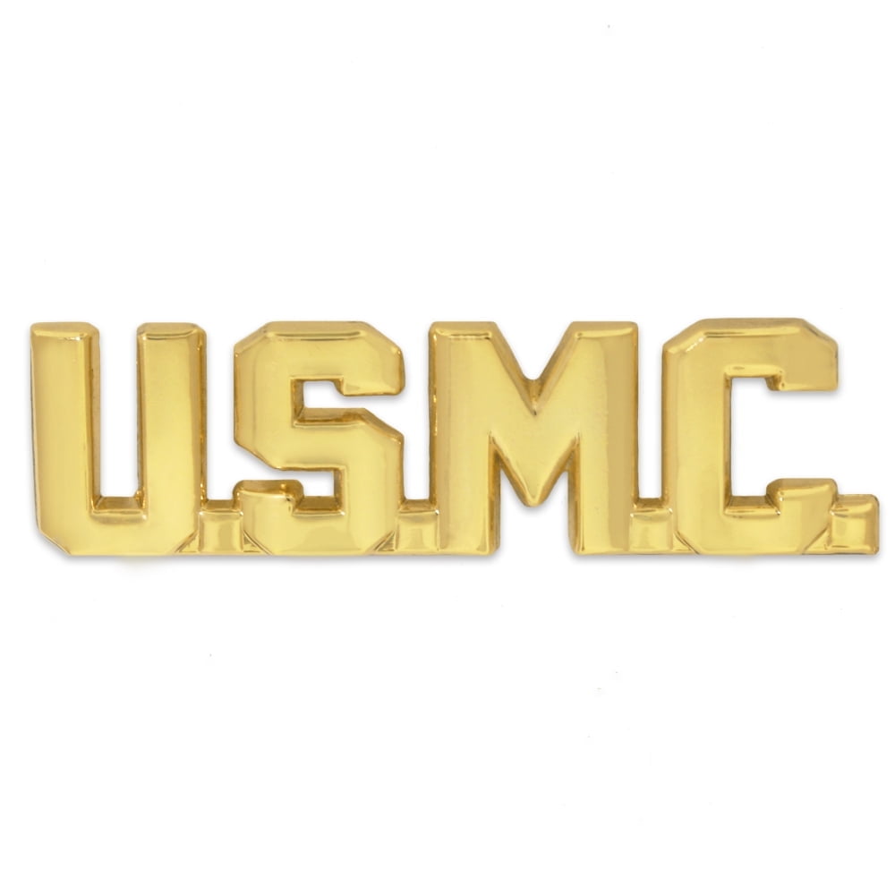 Gold Plated USMC Marine Corps Letters Military Lapel Pin - Walmart.com