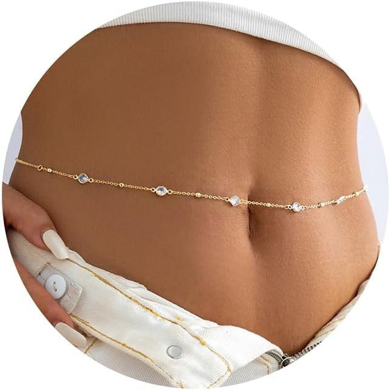 Bavsenic Gold Plated Waist Chains for Women,Layered Belly Chain for The Waist Adjustable Sexy ...