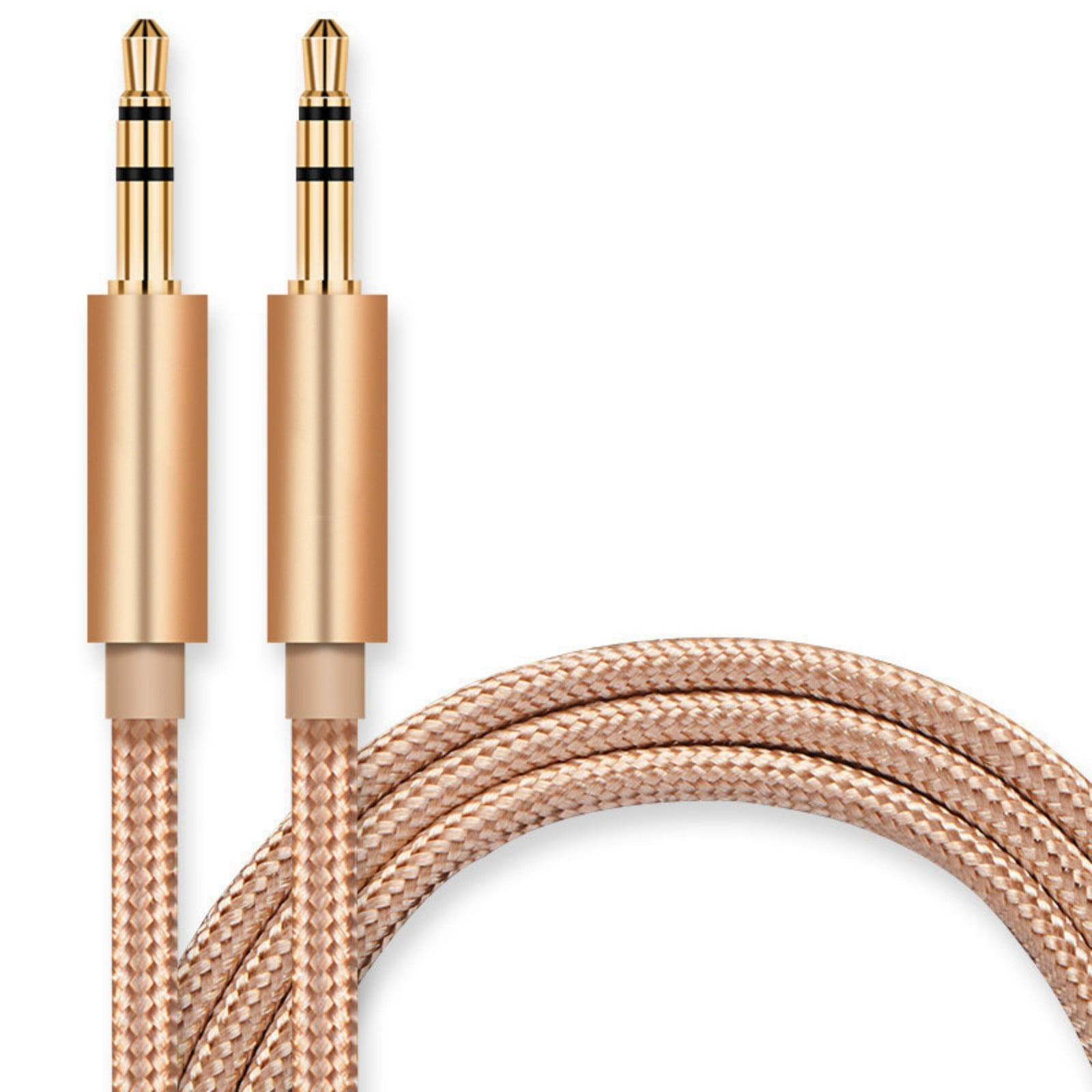 Gold Plateds Auxiliary Sound Cable Nylons Braideds 3.5mm Male to Male ...