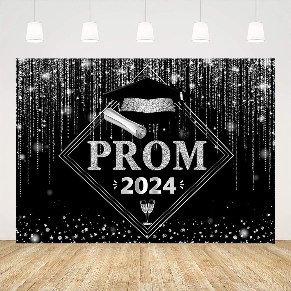 Gold Prom 2024 Backdrop 7x5ft Glitter Prom Decorations for 2024 ...