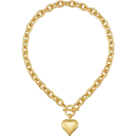 Heart Chunky Necklace for Women Puffy Heart Statement Necklace Layered ...