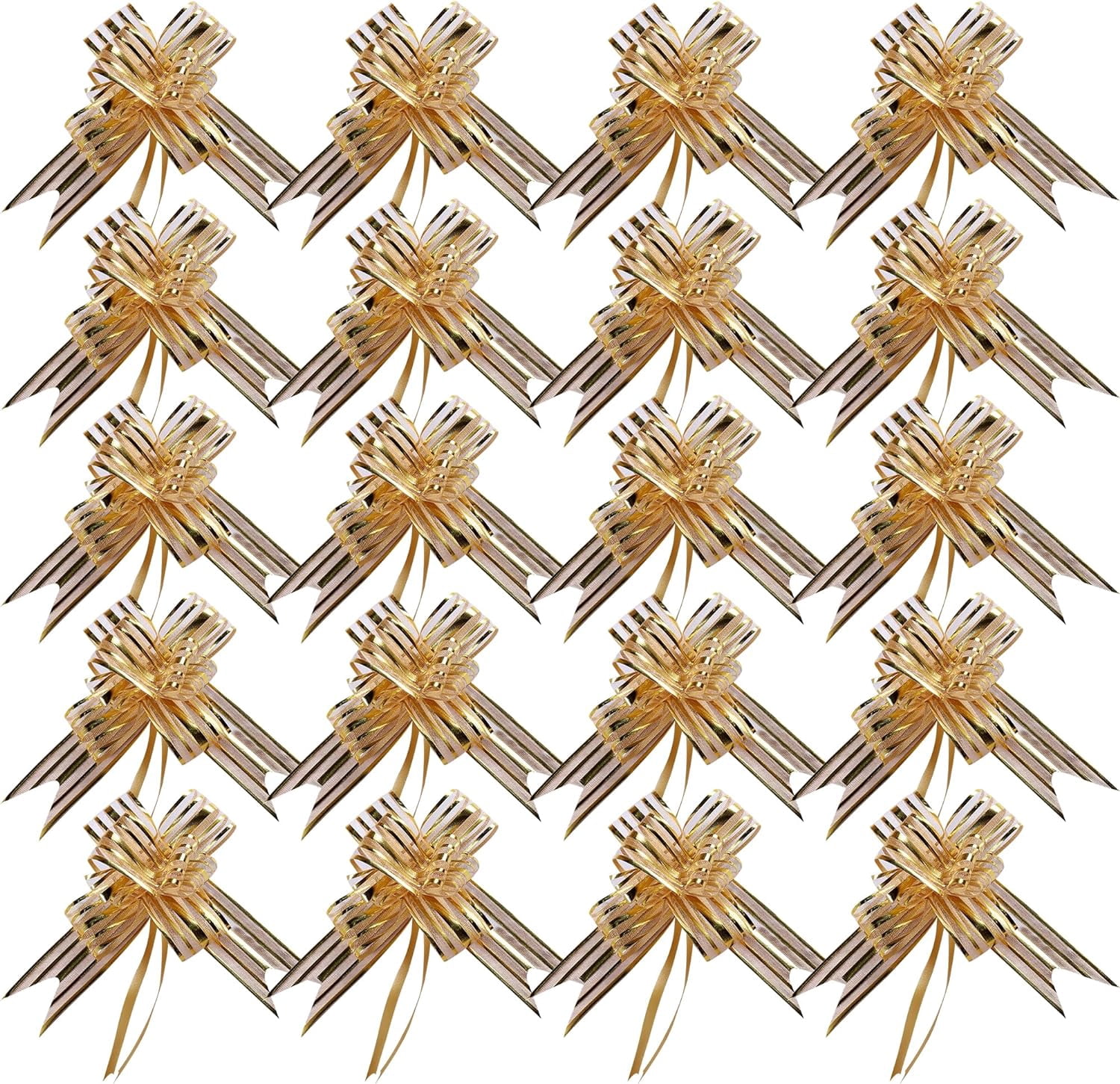 Gold Pull Bows - 20 Packs, Large Ribbon Bows for Various Occasions ...