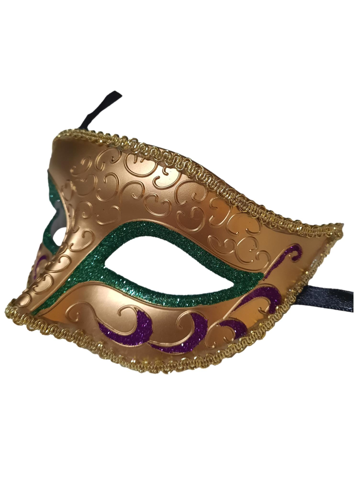 Gold Purple Green Venetian Men Elegant Masquerade Mardi Gras Mask ...
