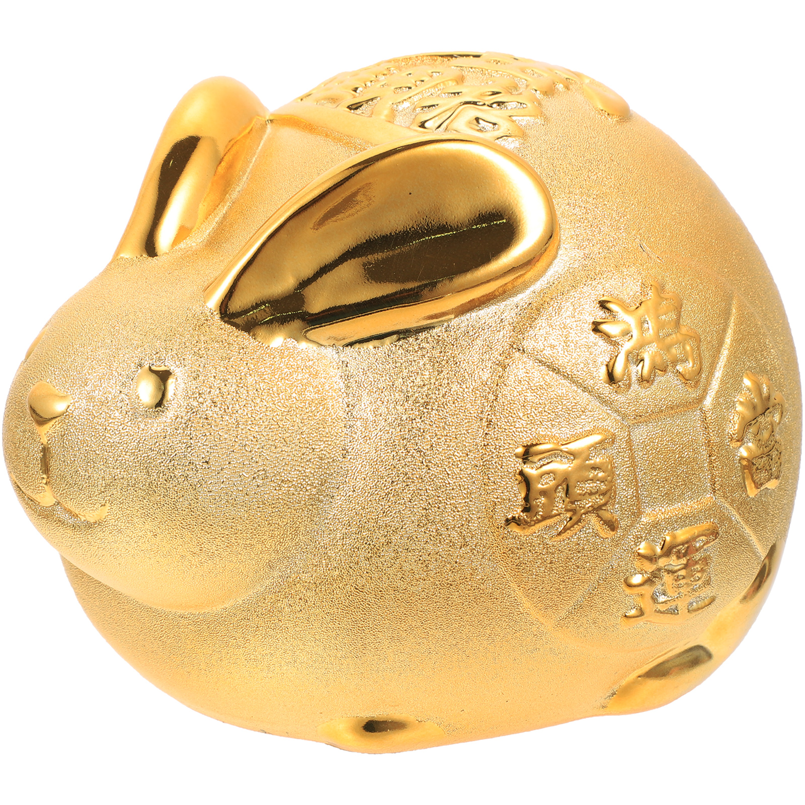 Gold Rabbit Piggy Bank Christmas Decor Cartoon Ornament Golden Bunny ...