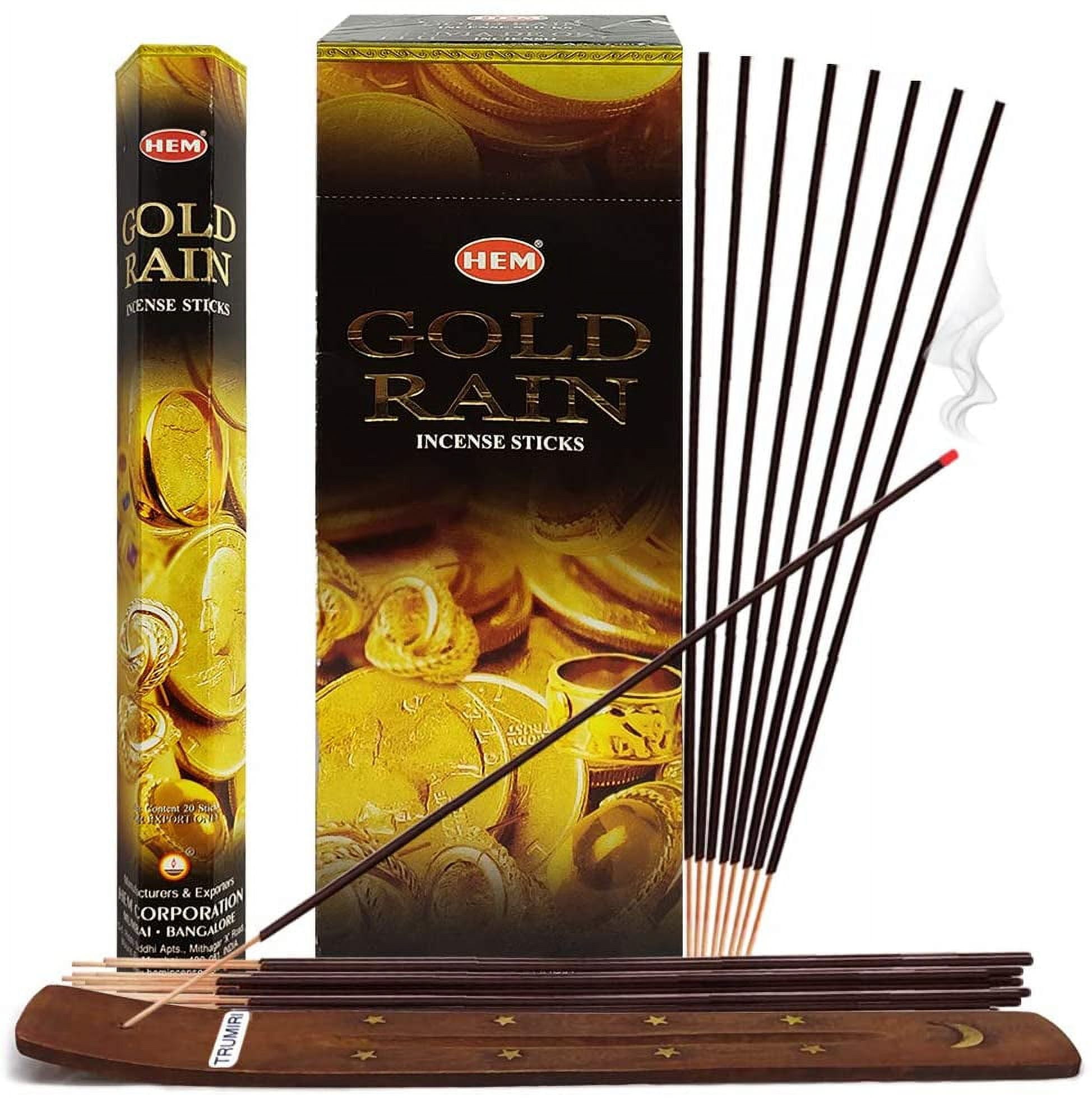 Gold Rain Incense Sticks And Incense Stick Holder Bundle Insence Insense Hem Incense Sticks ...
