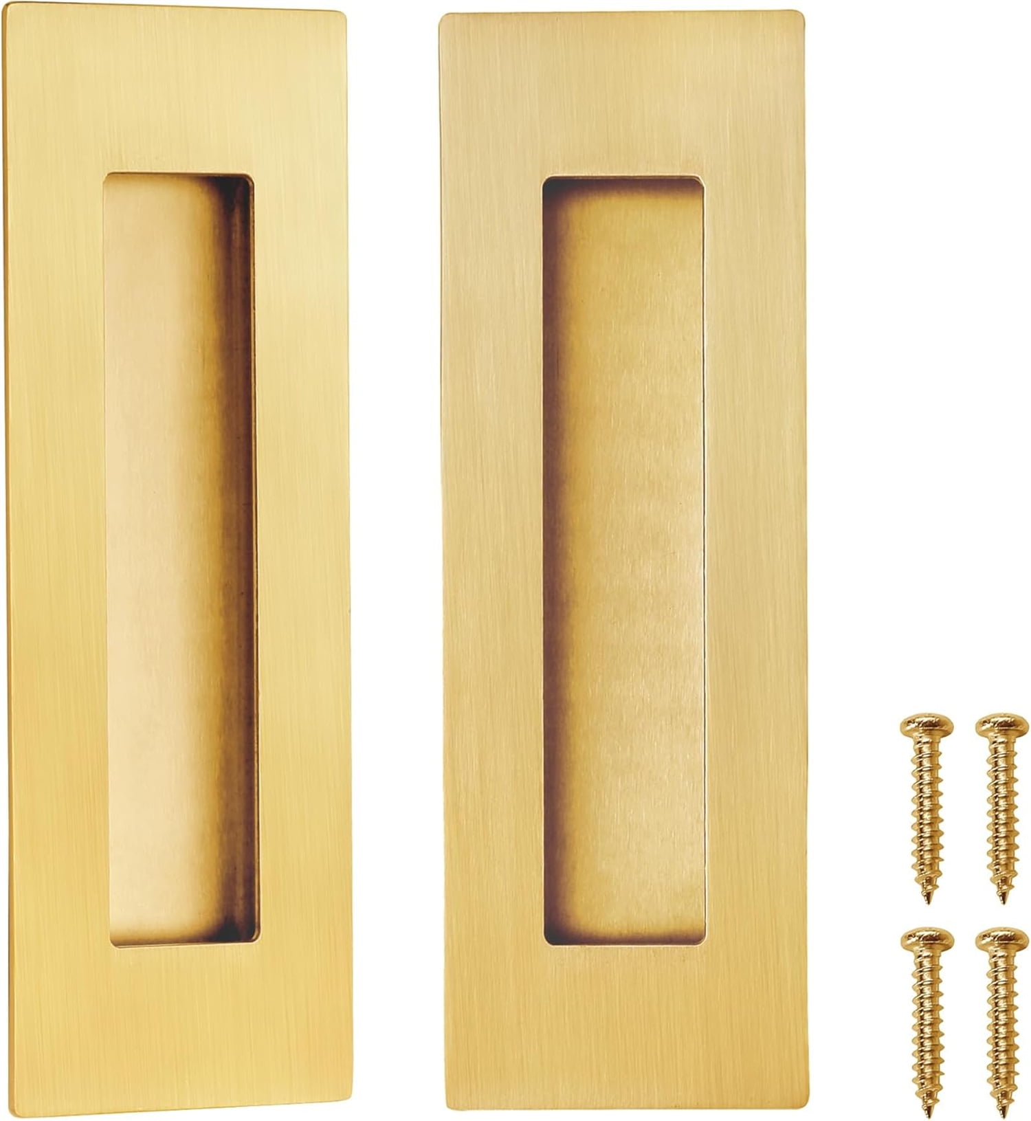 Gold Rectangle Sliding Door Pulls,2 Pack Rectangular Pocket Door ...